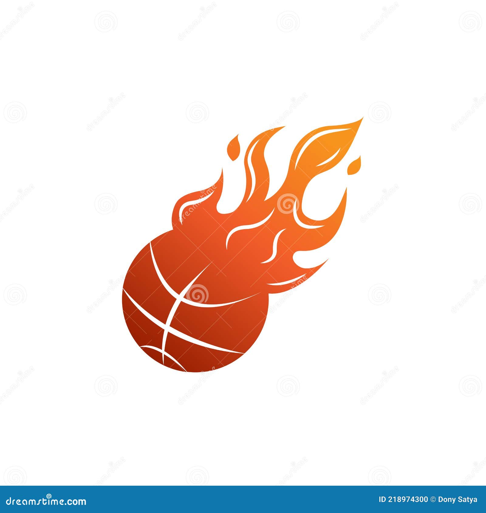 Basketball On Fire Logo