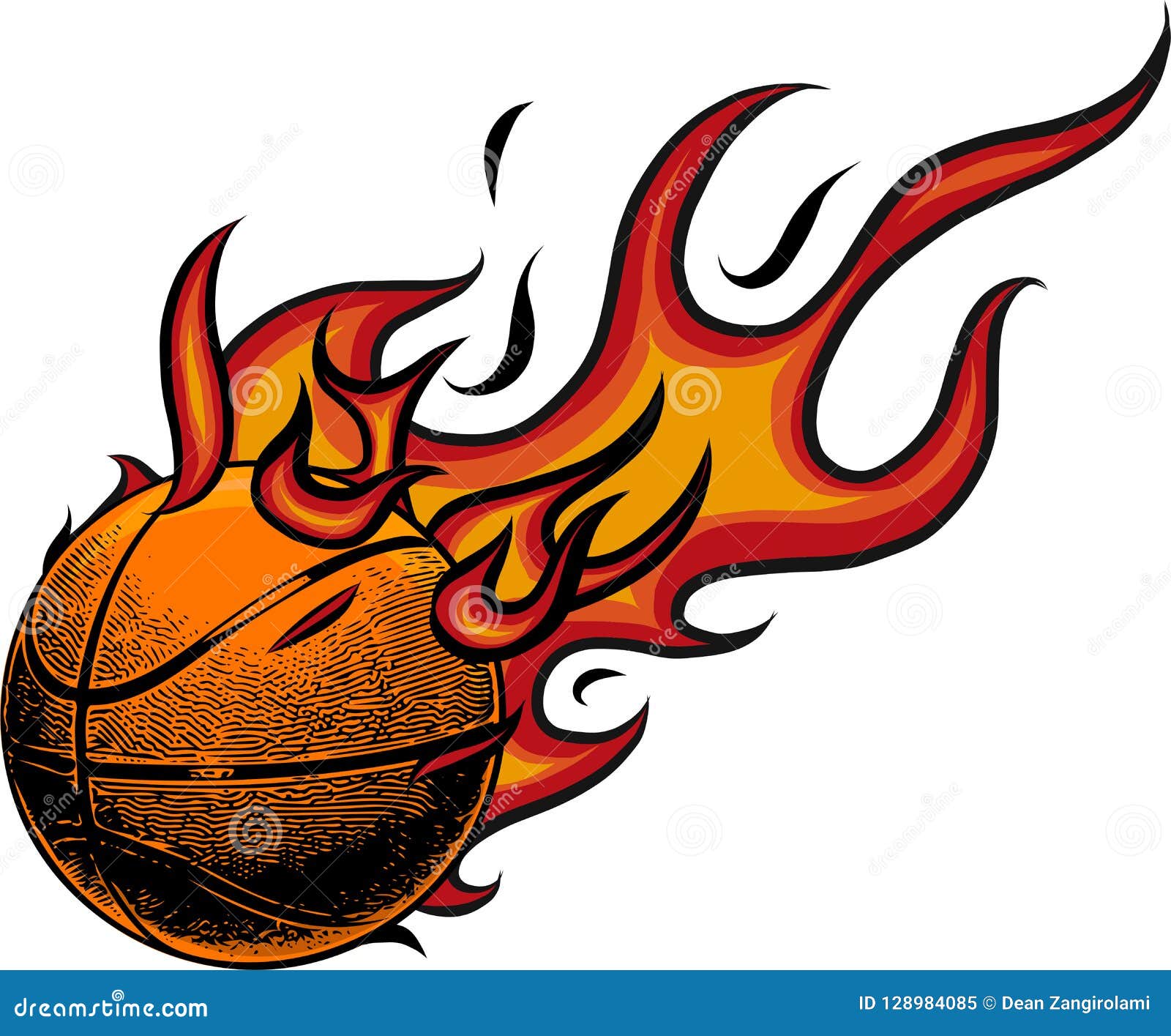 Basketball on Fire. Illustration on White Background Stock Vector ...