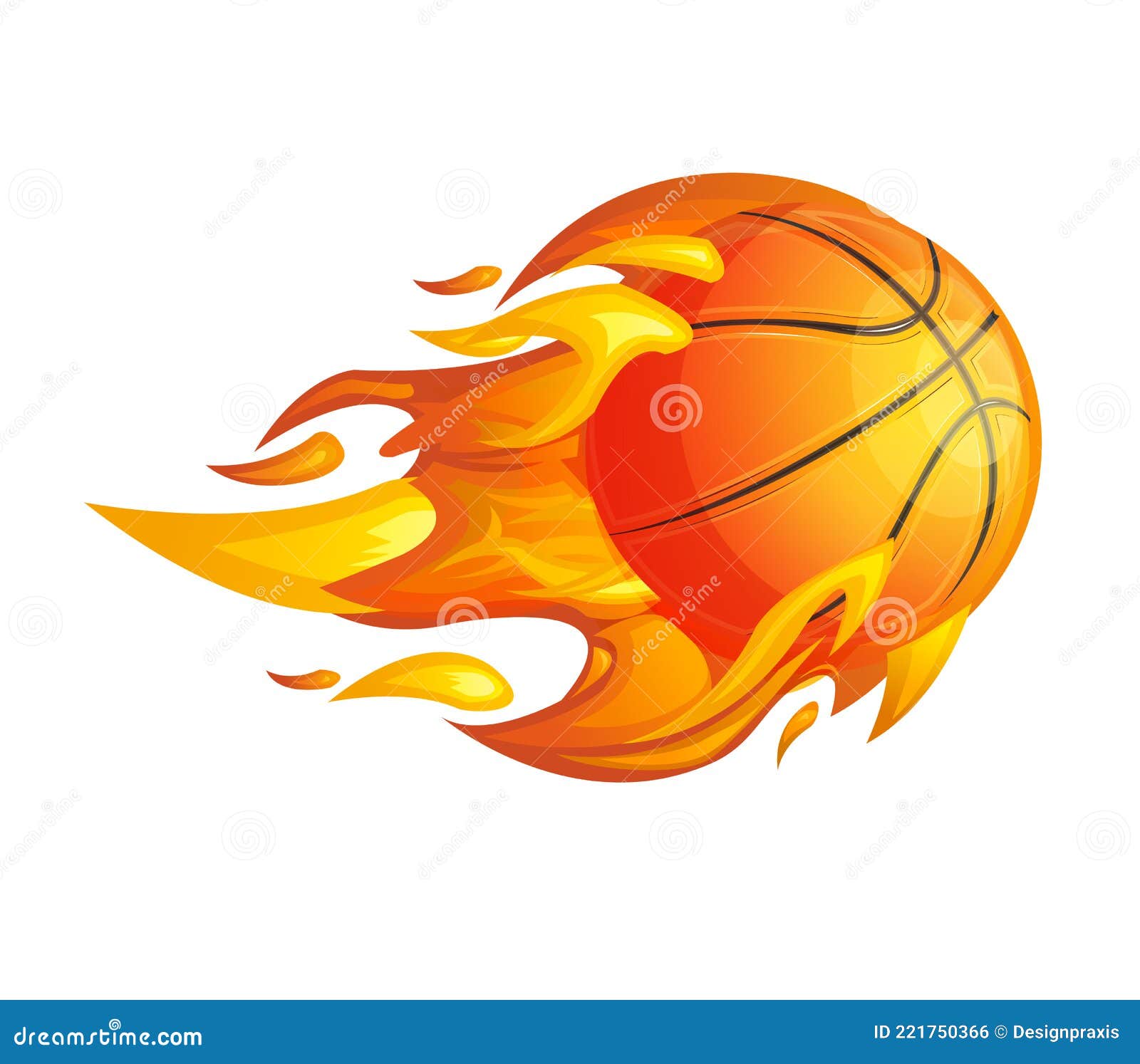 Basketball on Fire - Stock Illustration Stock Vector - Illustration of ...