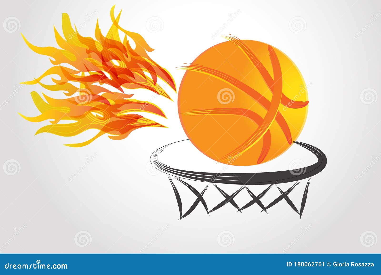 Basketball On Fire Clip Art