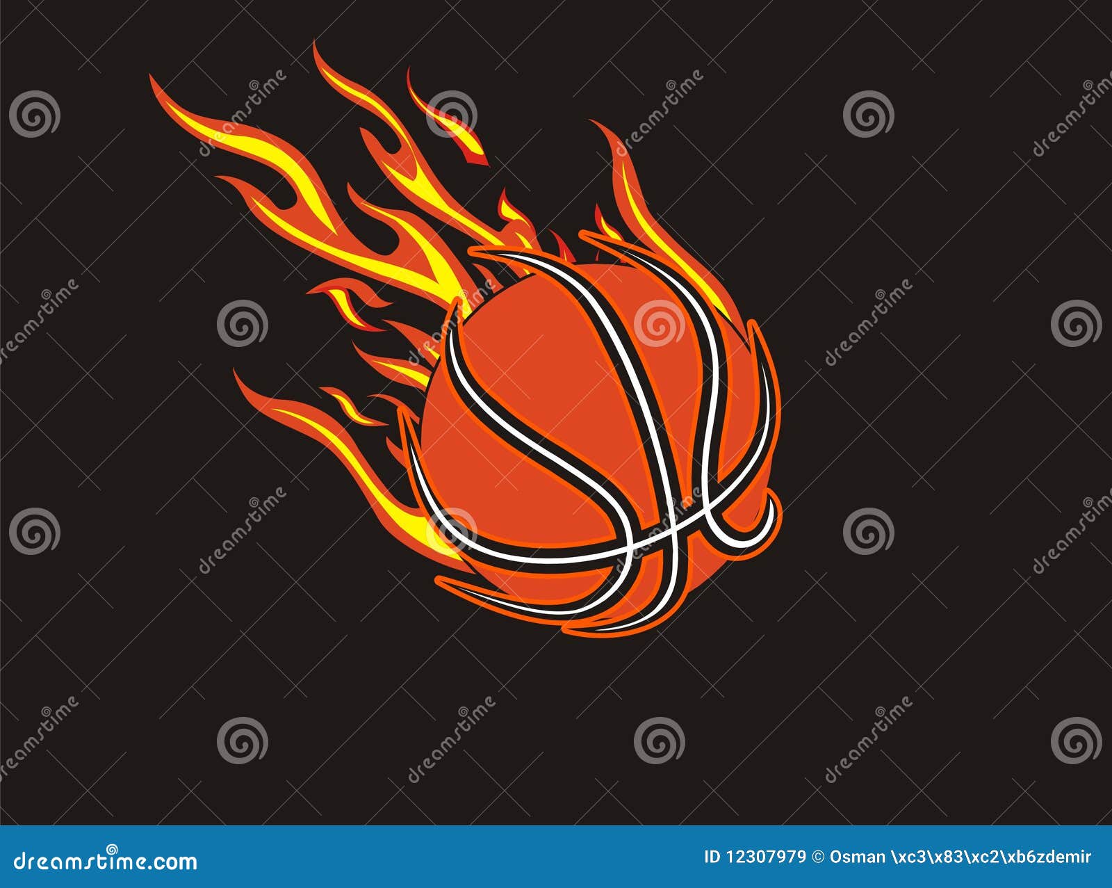 Basketball fireball stock vector. Illustration of ball - 12307979