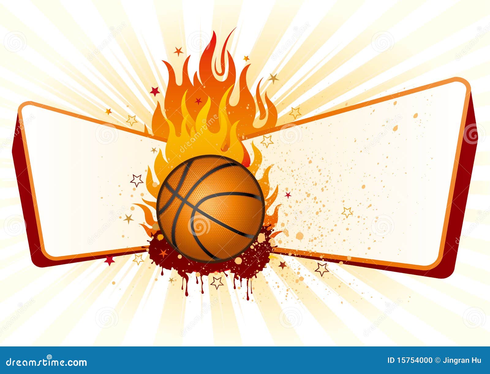 Basketball with flames stock vector. Illustration of burning - 15754000