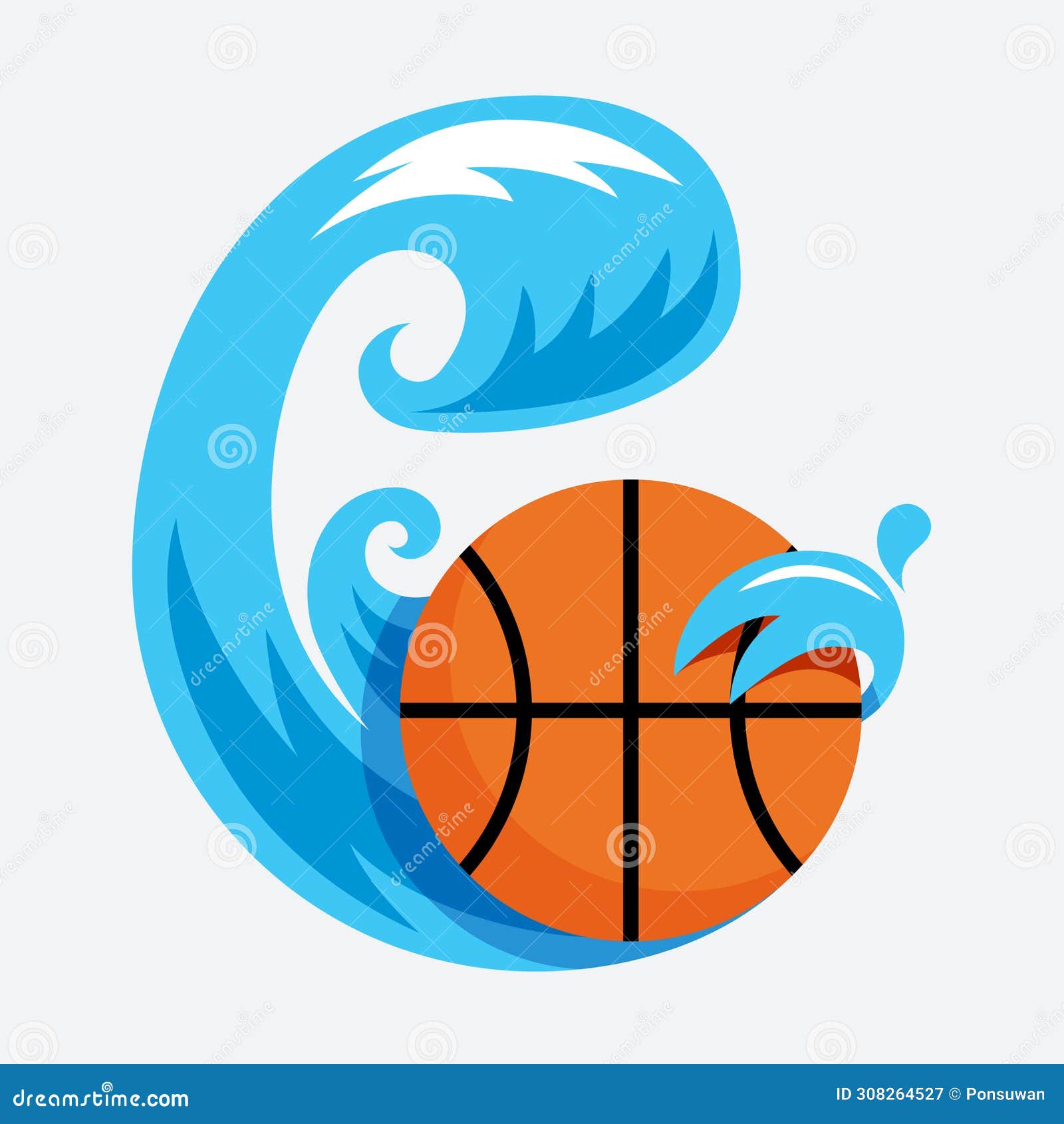 Basketball Wave Cartoon Vector | CartoonDealer.com #39153621