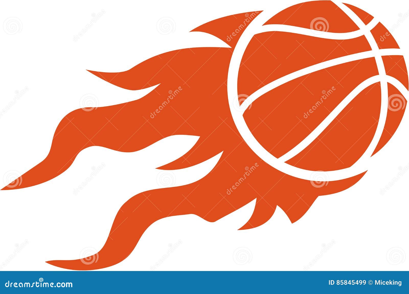 Basketball flying on fire stock vector. Illustration of playing - 85845499
