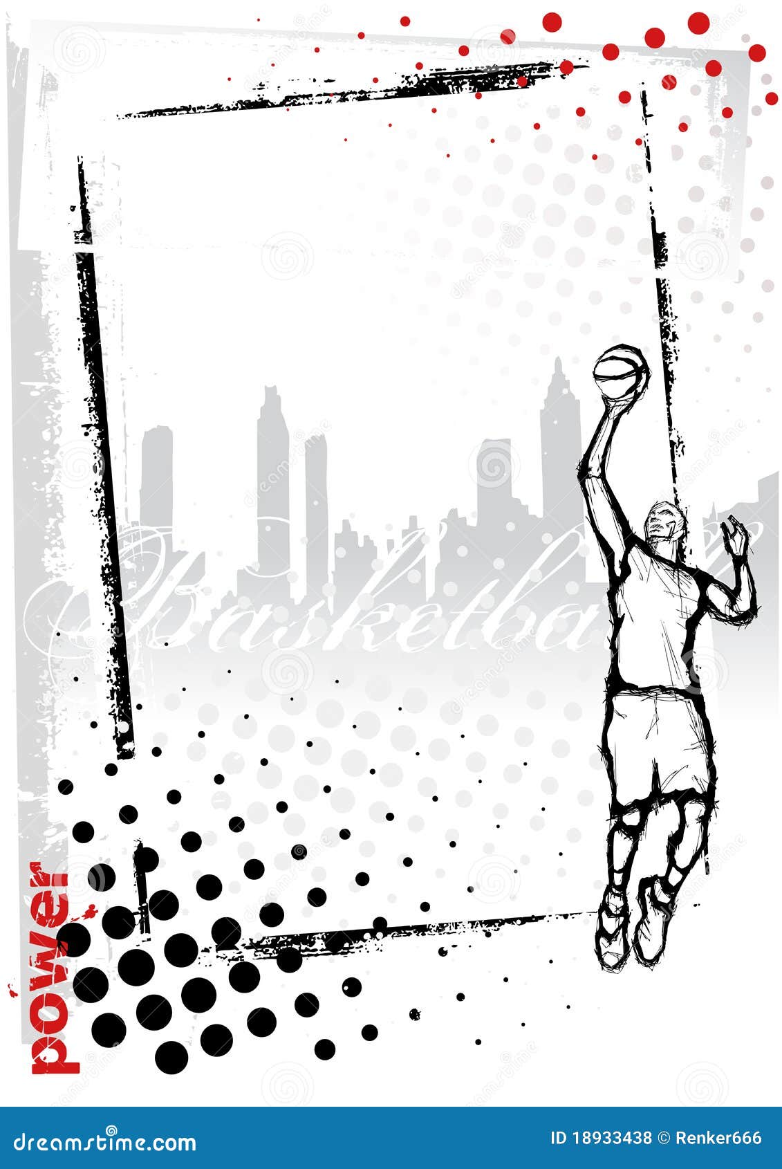 Basketball frame stock vector. Illustration of poster - 18933438