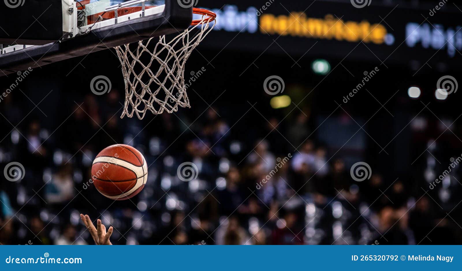 Basketball Game Ball in Hoop Stock Photo - Image of hoop, activity ...