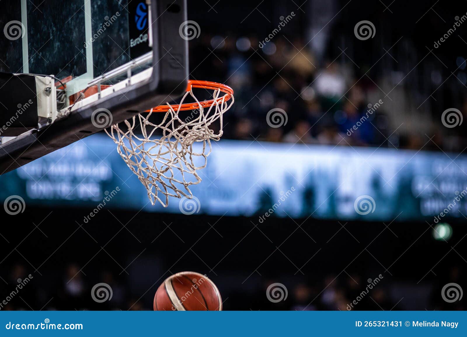 Basketball Game Ball in Hoop Stock Image - Image of hoop, player: 265321431