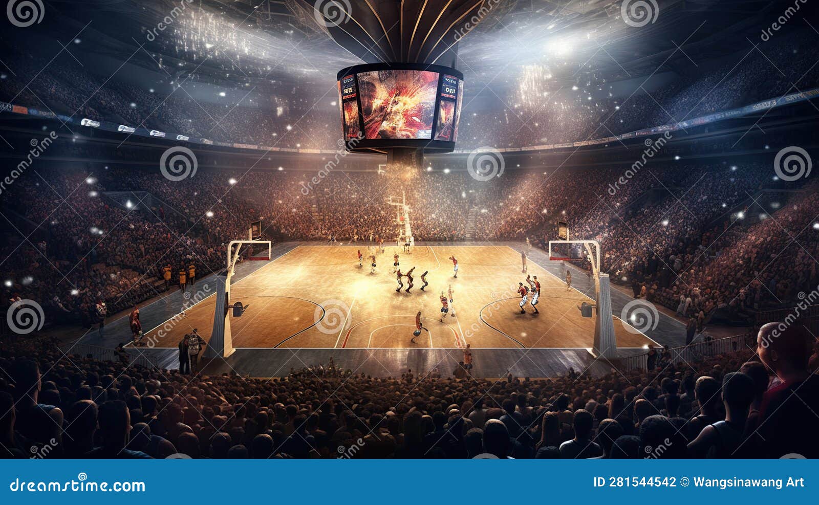 Basketball Game Concept Generative AI Stock Illustration - Illustration ...