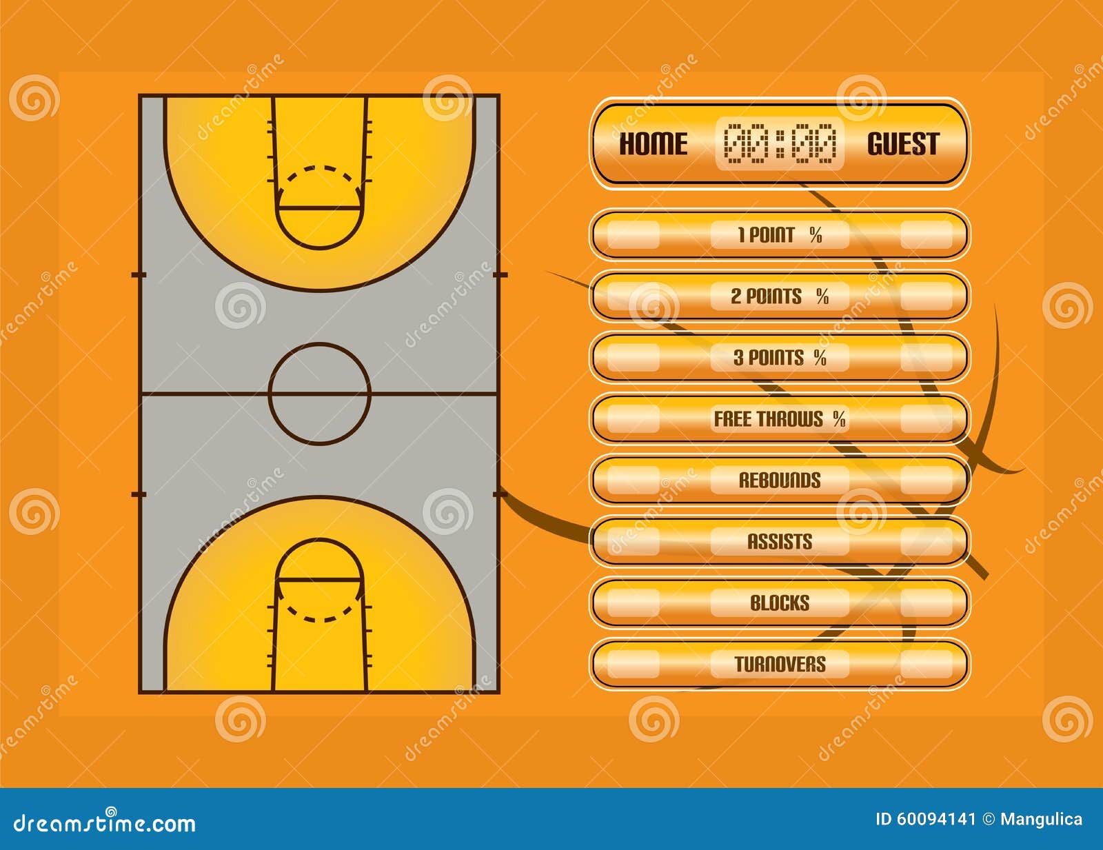 Basketball game report stock vector. Illustration of rebound - 60094141