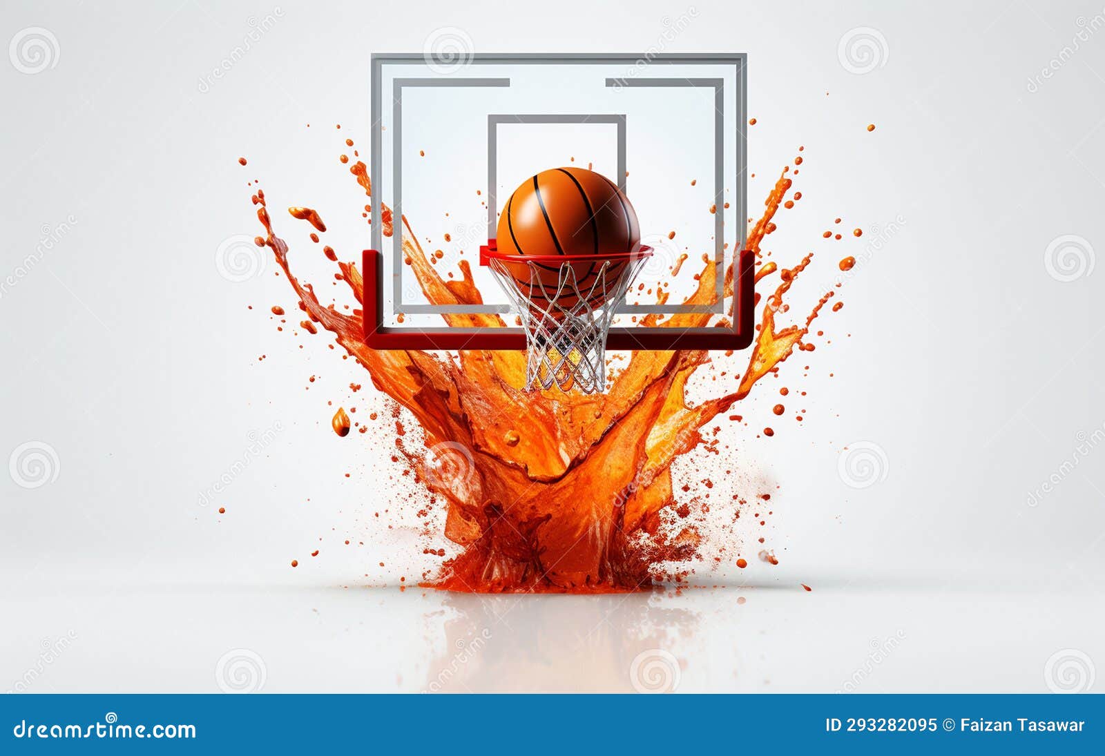 Basketball Goal Backdrop on a Pure White Background -Generative Ai ...