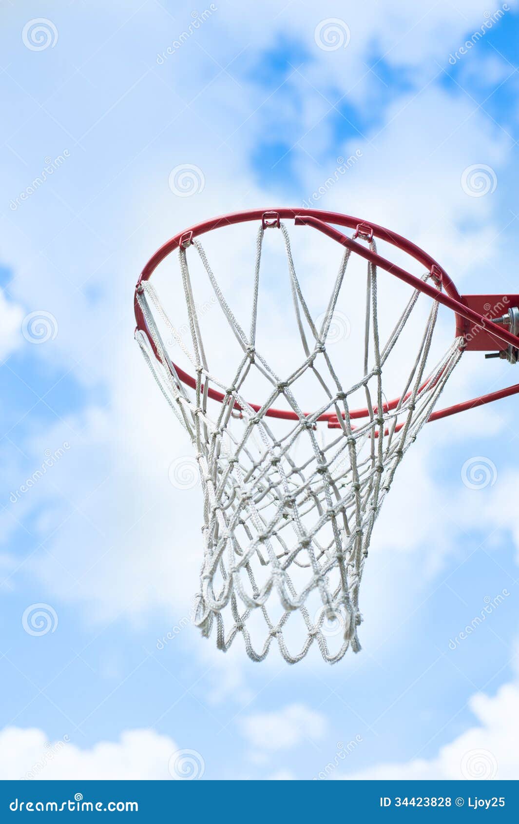 Basketball Goal with Blue Sky and Clouds Stock Photo - Image of pattern ...