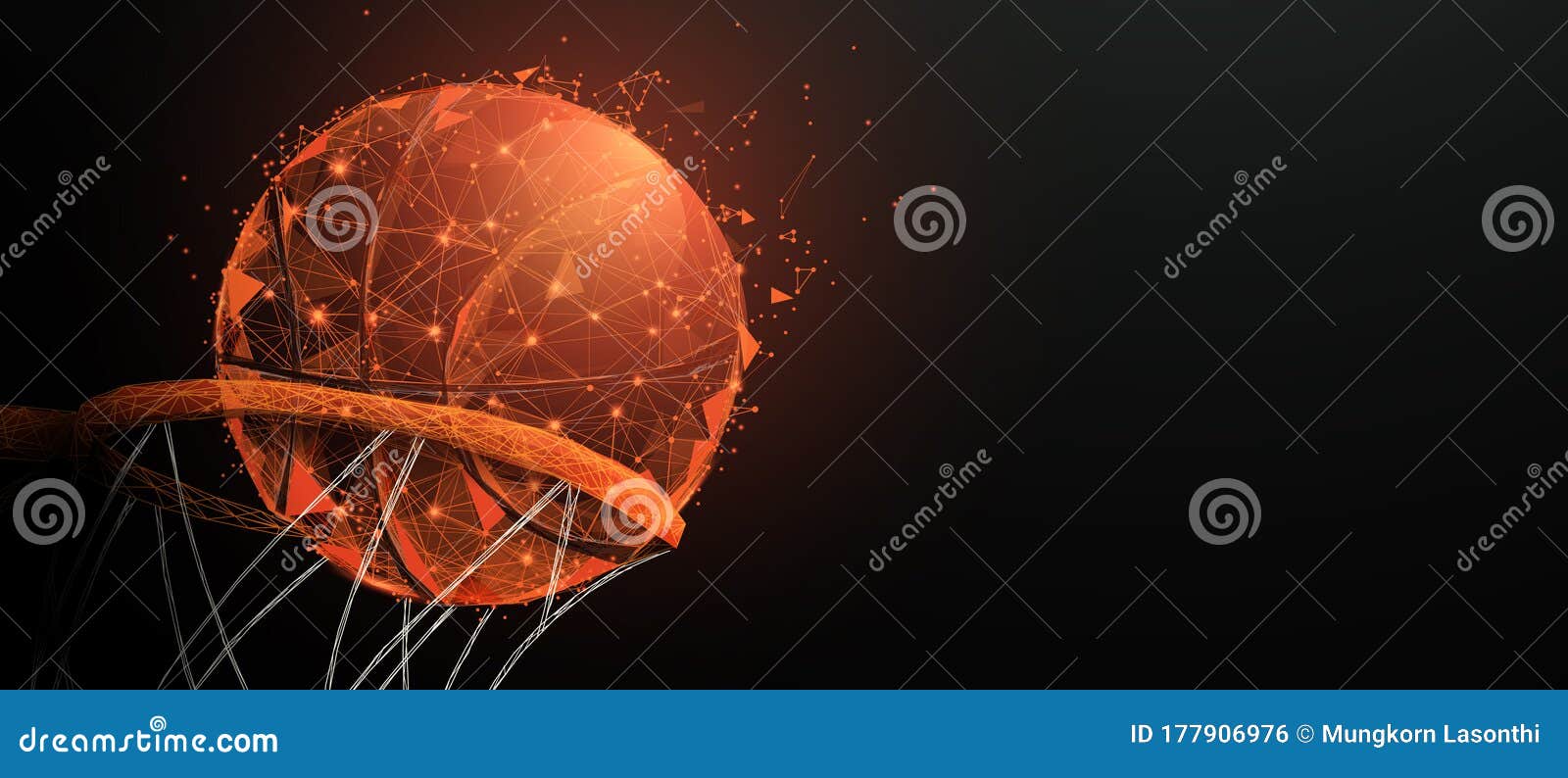 Basketball Going through the Basket from Lines, Triangles, Particle ...