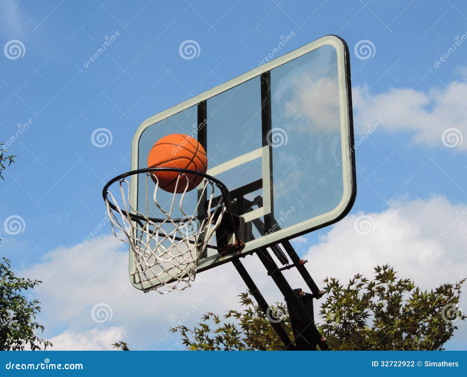 Basketball stock photo. Image of hoop, basket, blue, black - 32722922