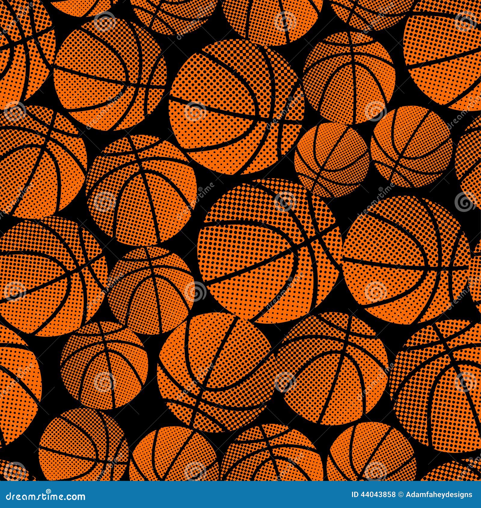 Basketball Halftone Gradient Seamless Pattern Stock Vector ...