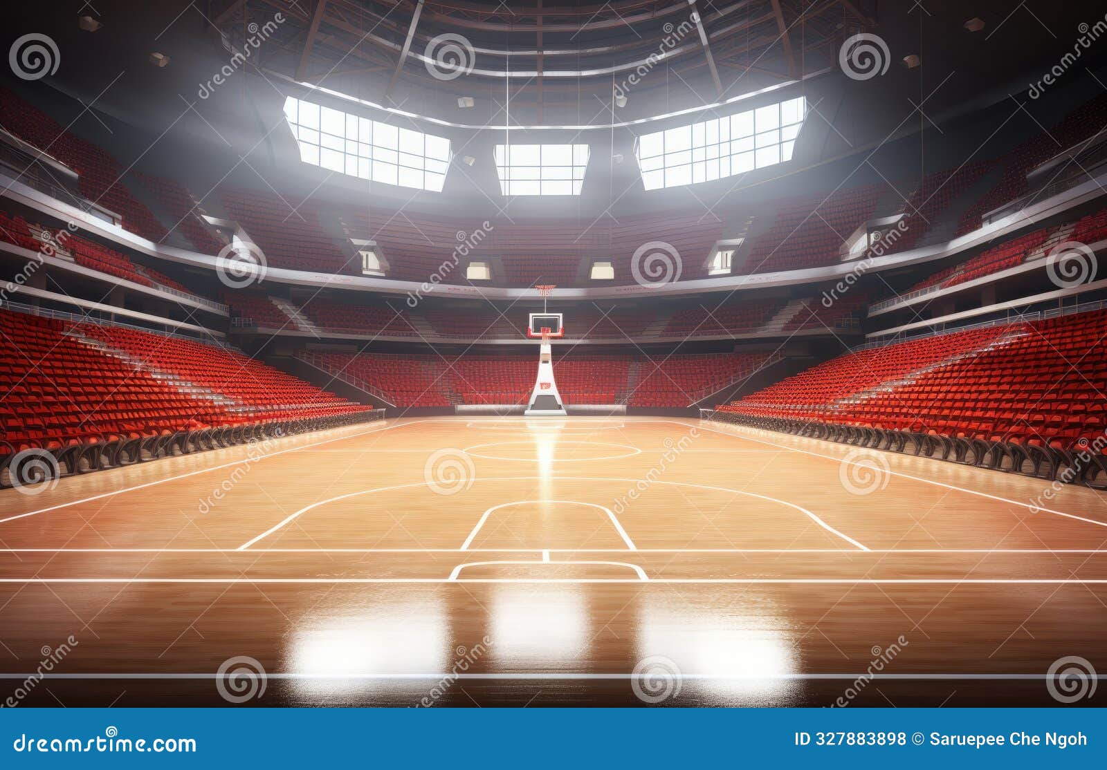 Basketball Hall with Empty Stands Dark Basketball Court Basketball ...