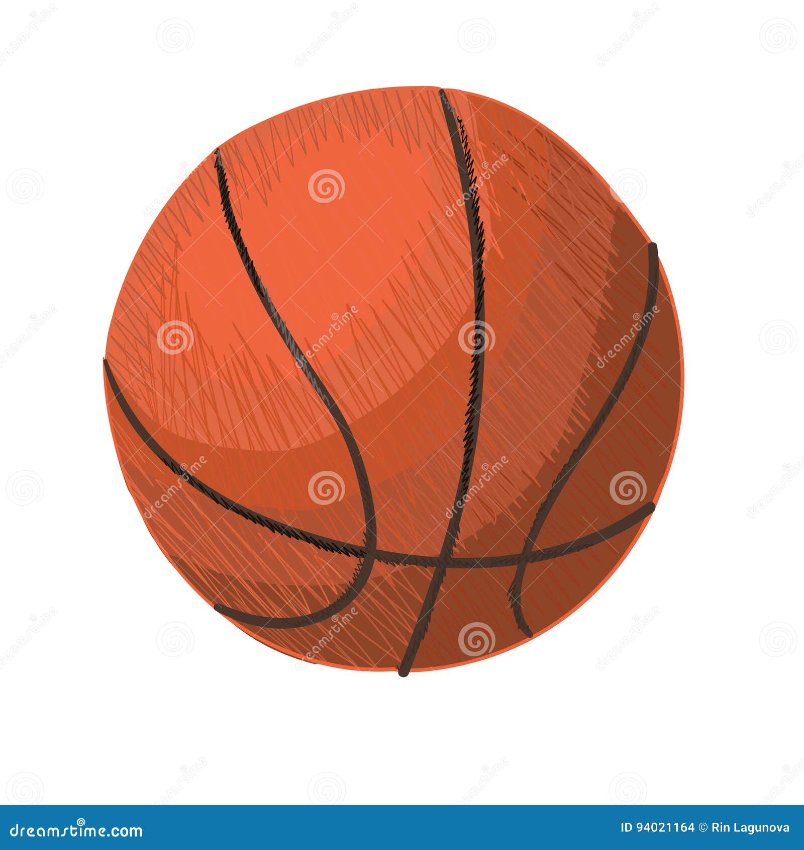 Basketball. Hand Drawn VECTOR Illustration Stock Vector - Illustration ...