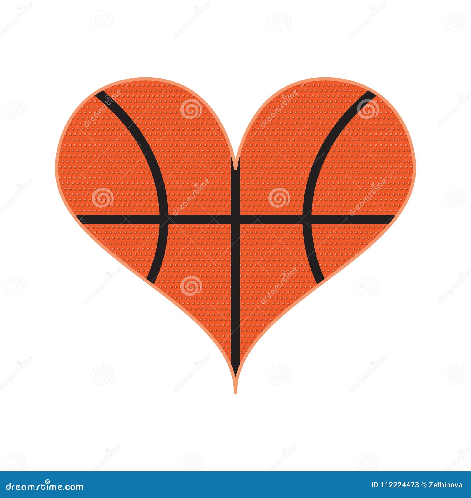 Basketball Heart Shape stock illustration. Illustration of pattern ...
