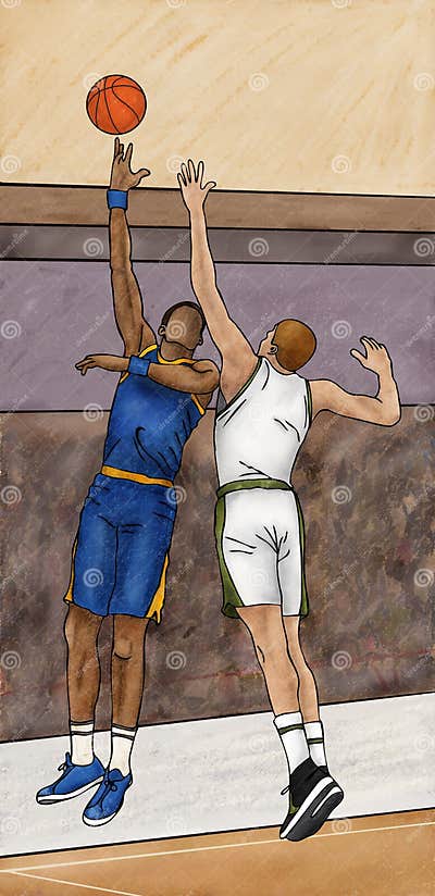 Basketball Hook Shot stock illustration. Illustration of court - 9784104