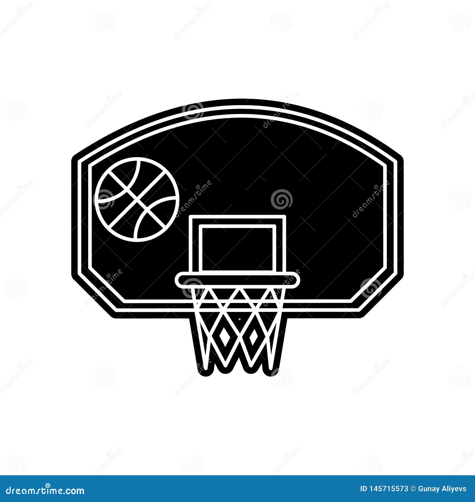 Basketball Hoop with Ball Icon. Element of Education for Mobile Concept ...
