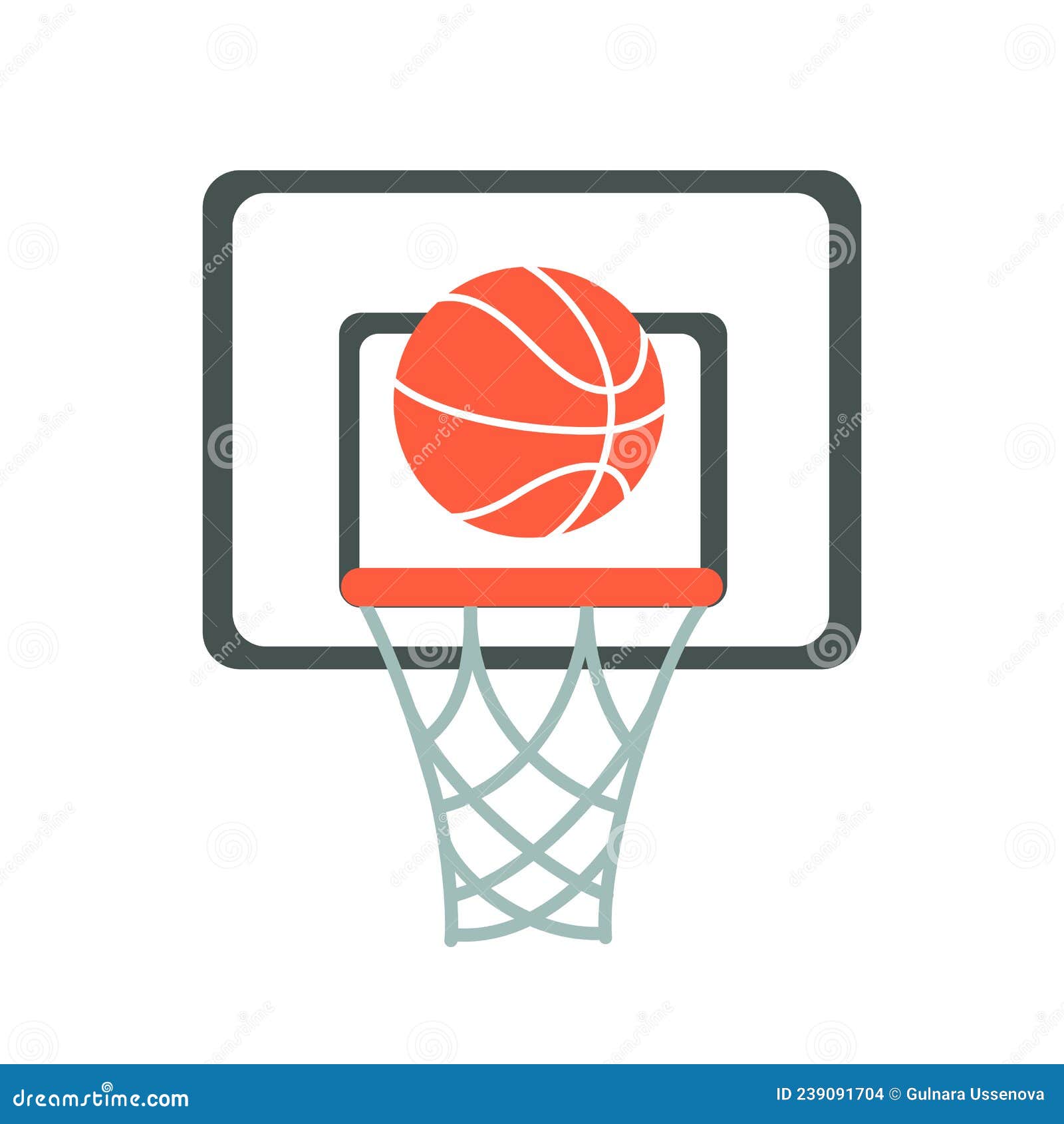 Basketball Hoop, Basket, Net, Ball. Flat Vector Stock Vector ...