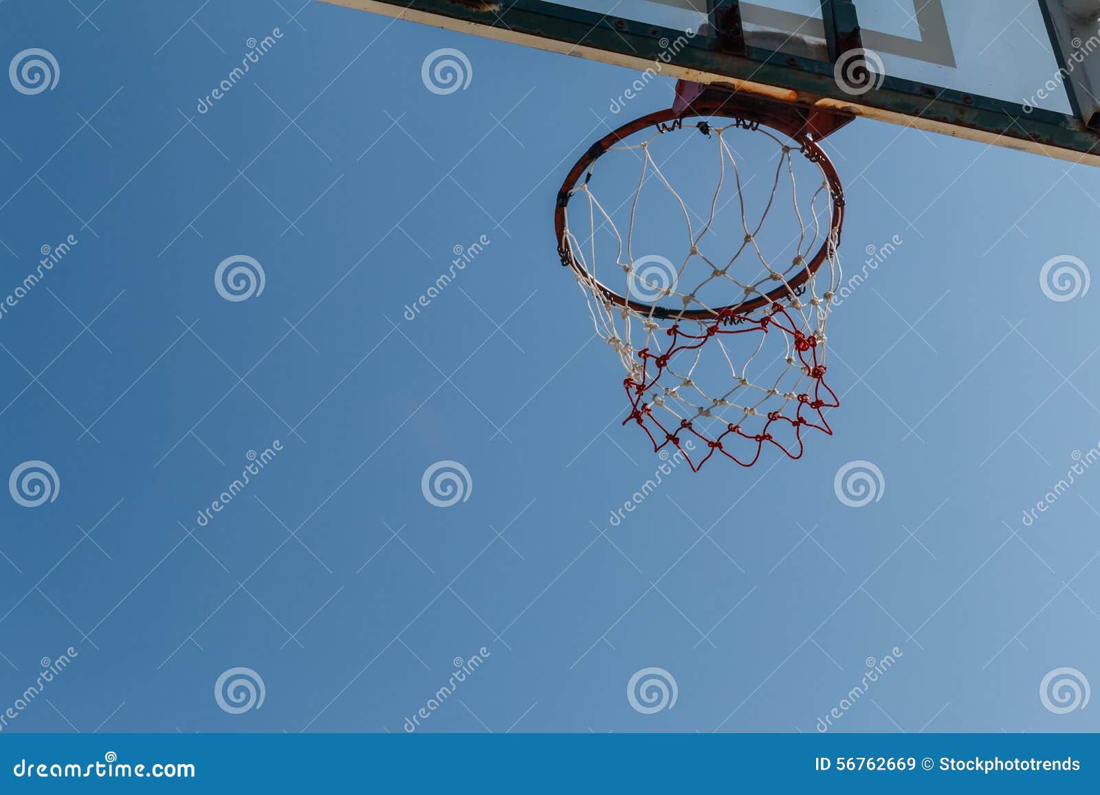 Basketball Hoop with Blue Sky. Stock Image - Image of angle, basket ...