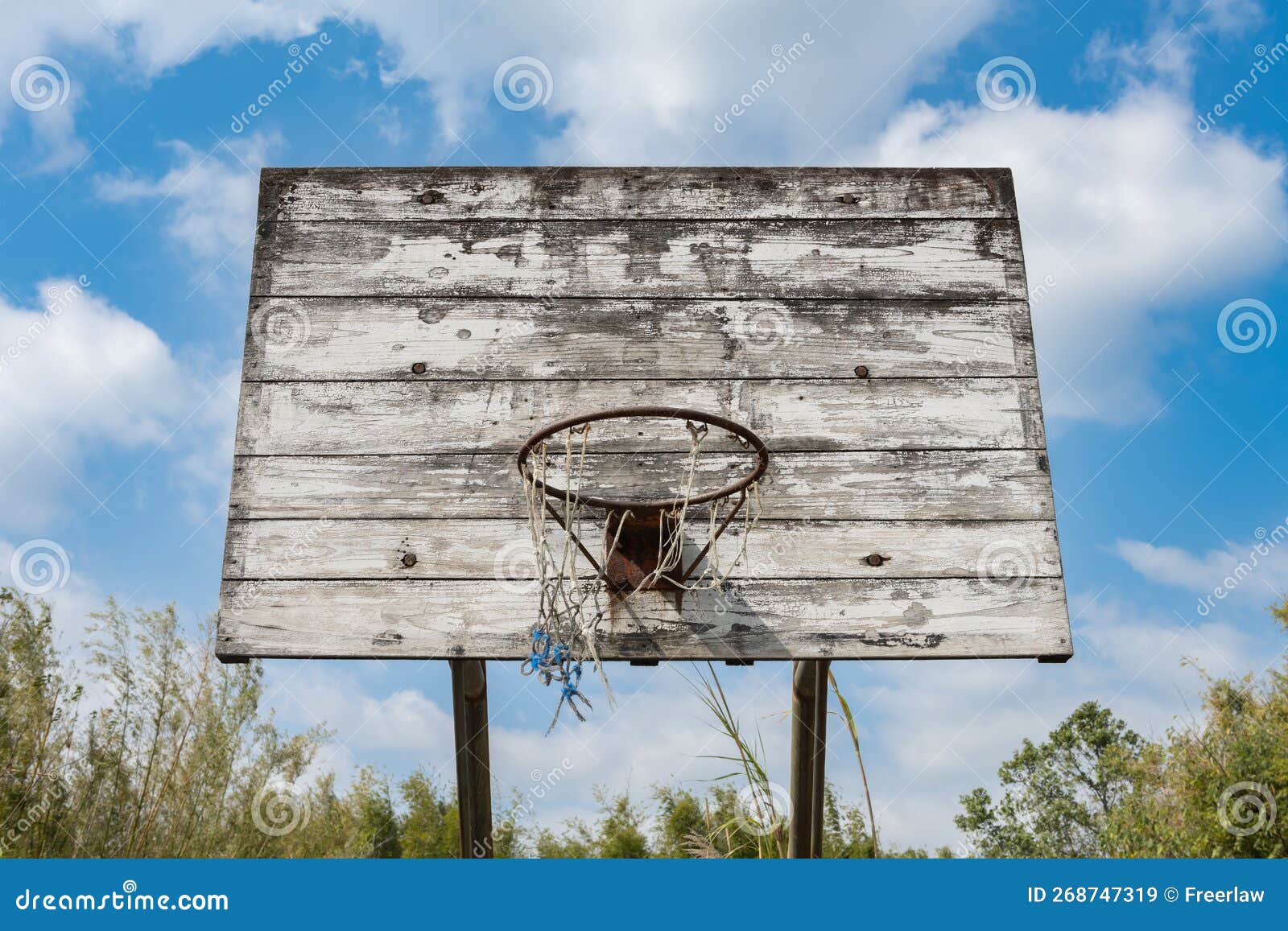 Basketball Hoop & Board Under the Blue Sky Horizontal Composition Stock ...