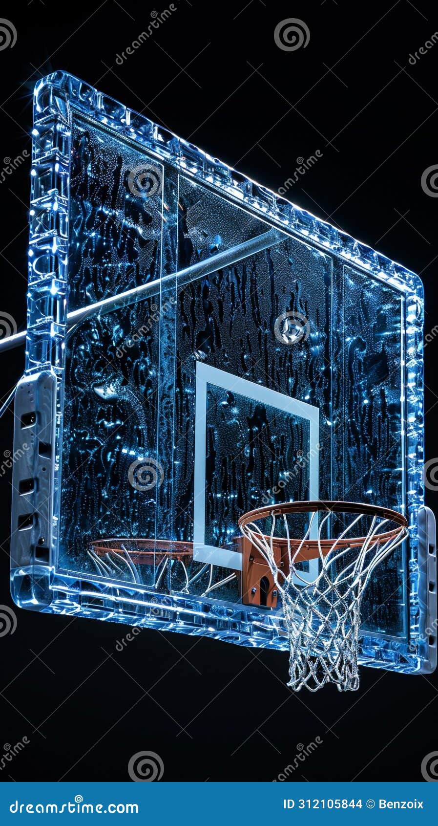 Basketball Hoop with a Clear Backboard Stock Photo - Image of spin ...