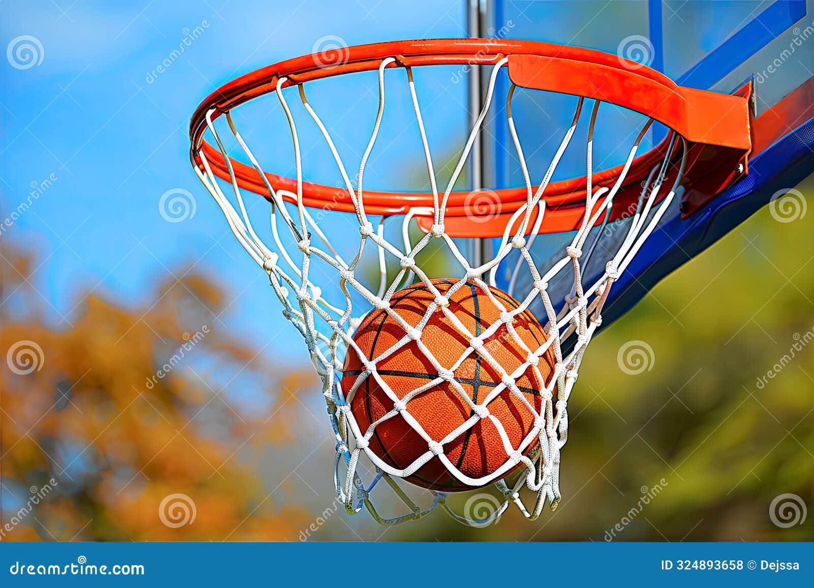 Basketball in Hoop, Concept of Sports Stock Illustration - Illustration ...