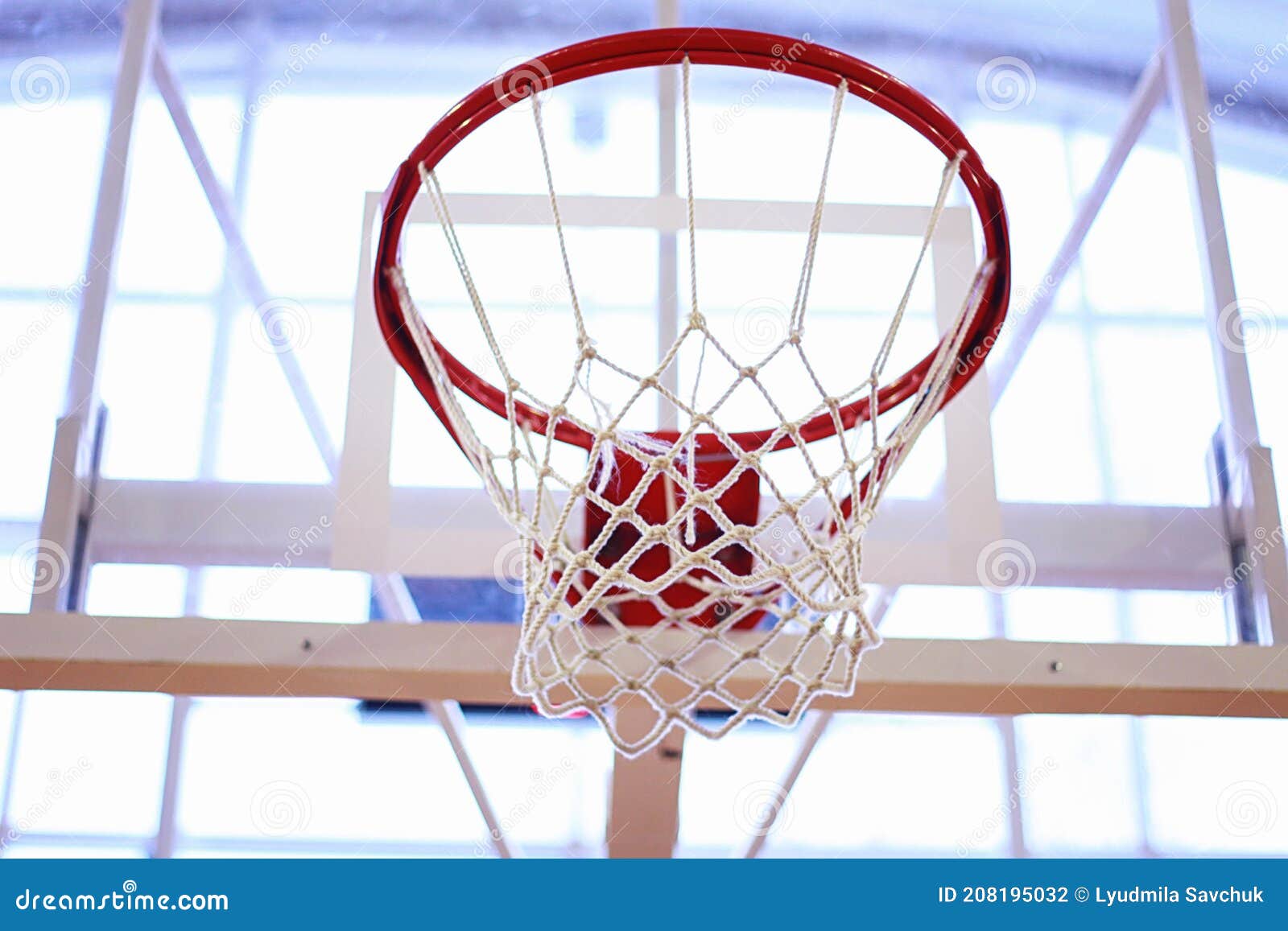 Basketball Hoop Hanging in the Gym Stock Photo - Image of hanging ...