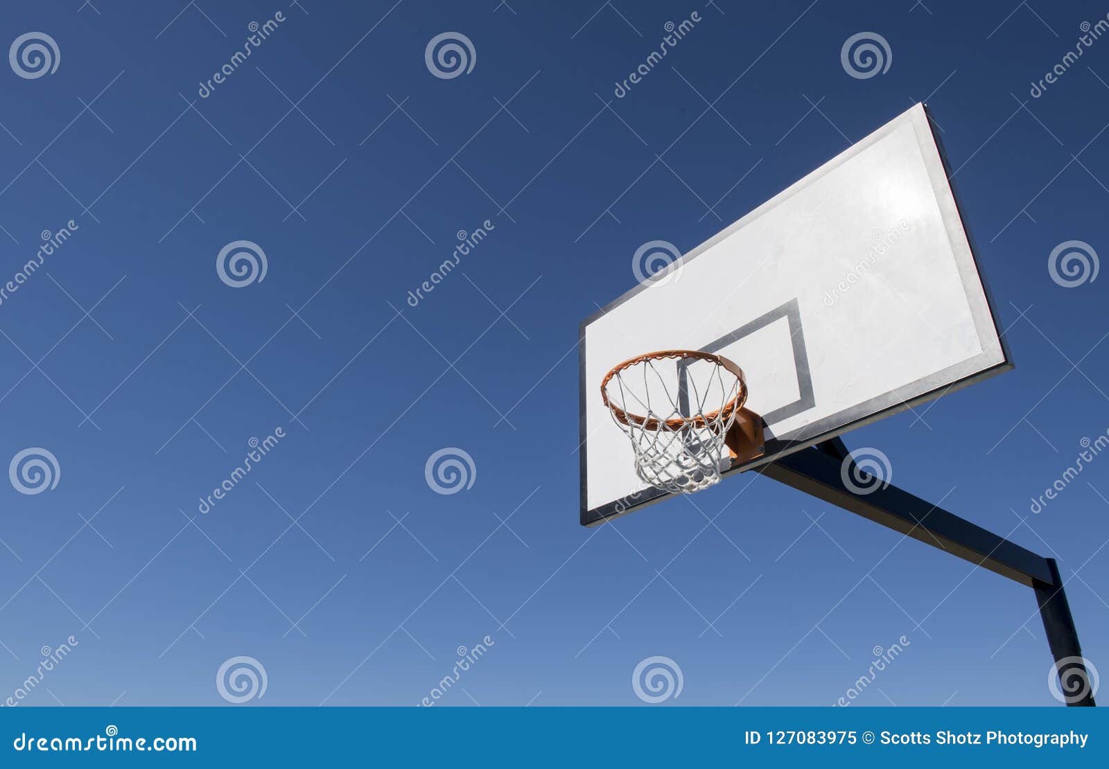 Basketball Hoop, Net and Backboard Stock Image - Image of equipment ...