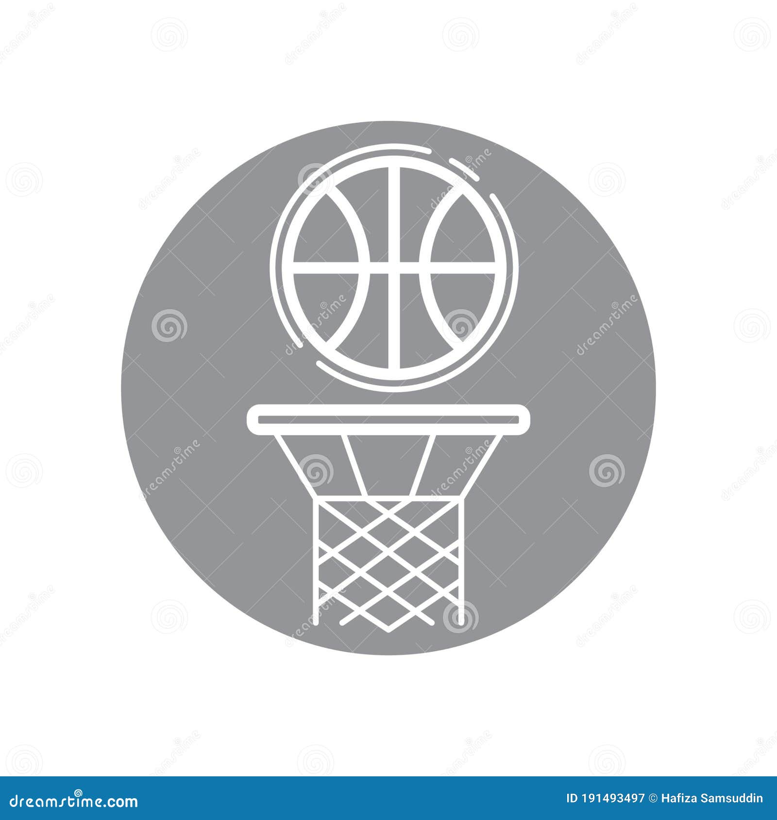 Basketball and Hoop Net. Vector Illustration Decorative Design Stock ...