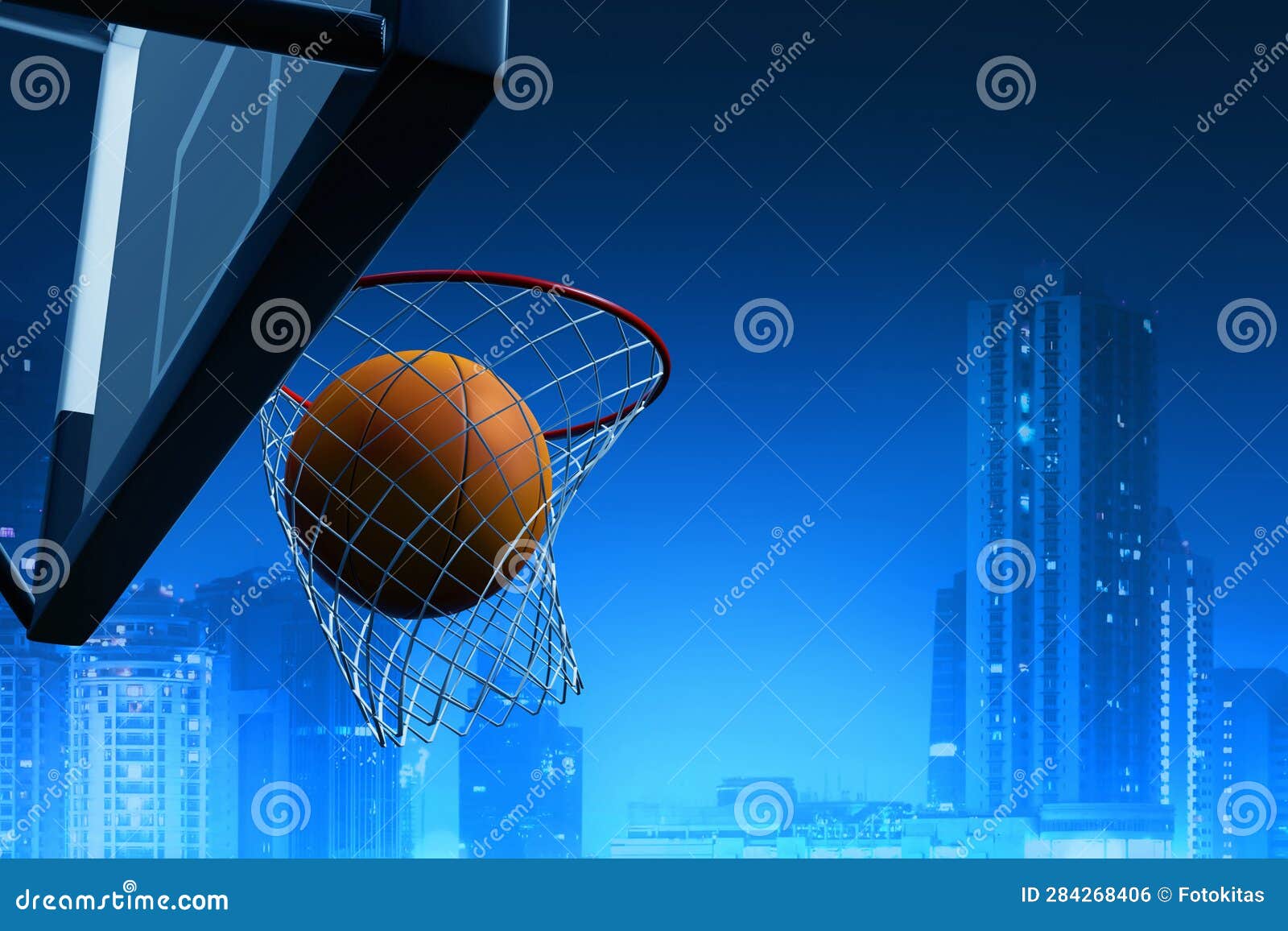Basketball Hoop at Night 3d Illustrations Stock Illustration ...