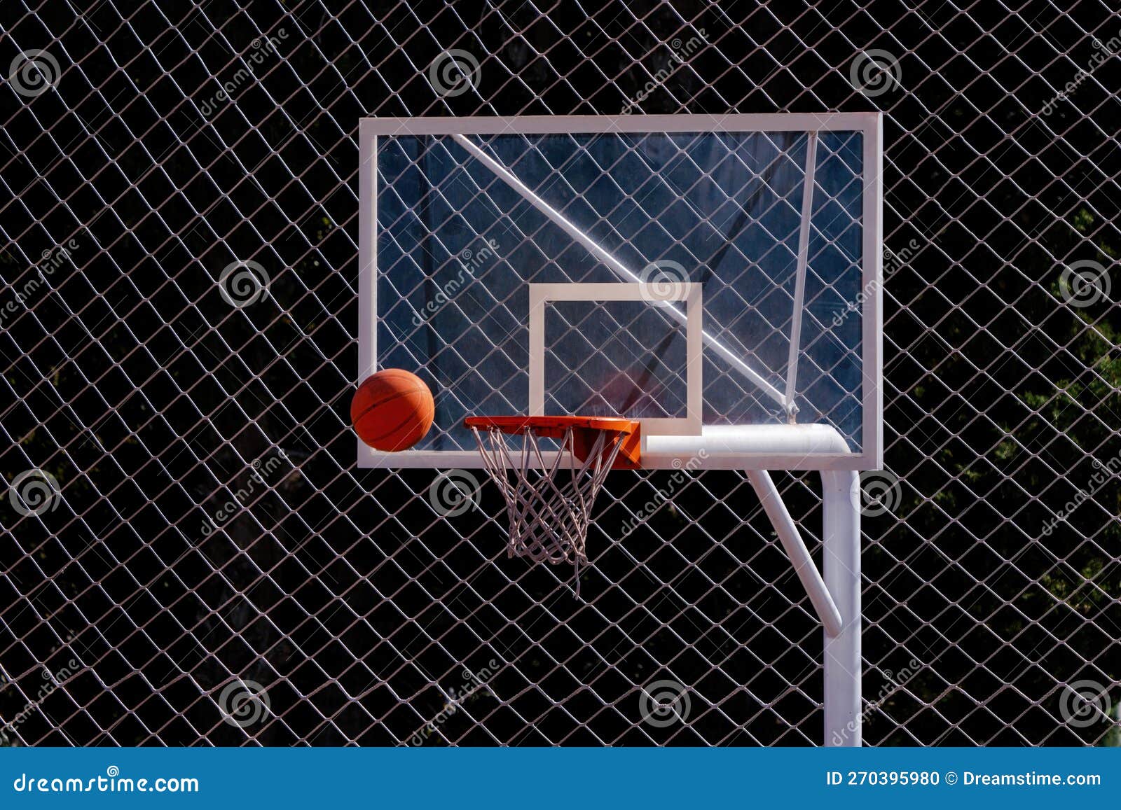 Basketball Hoop and Basketball. Playing Sports Stock Photo - Image of ...