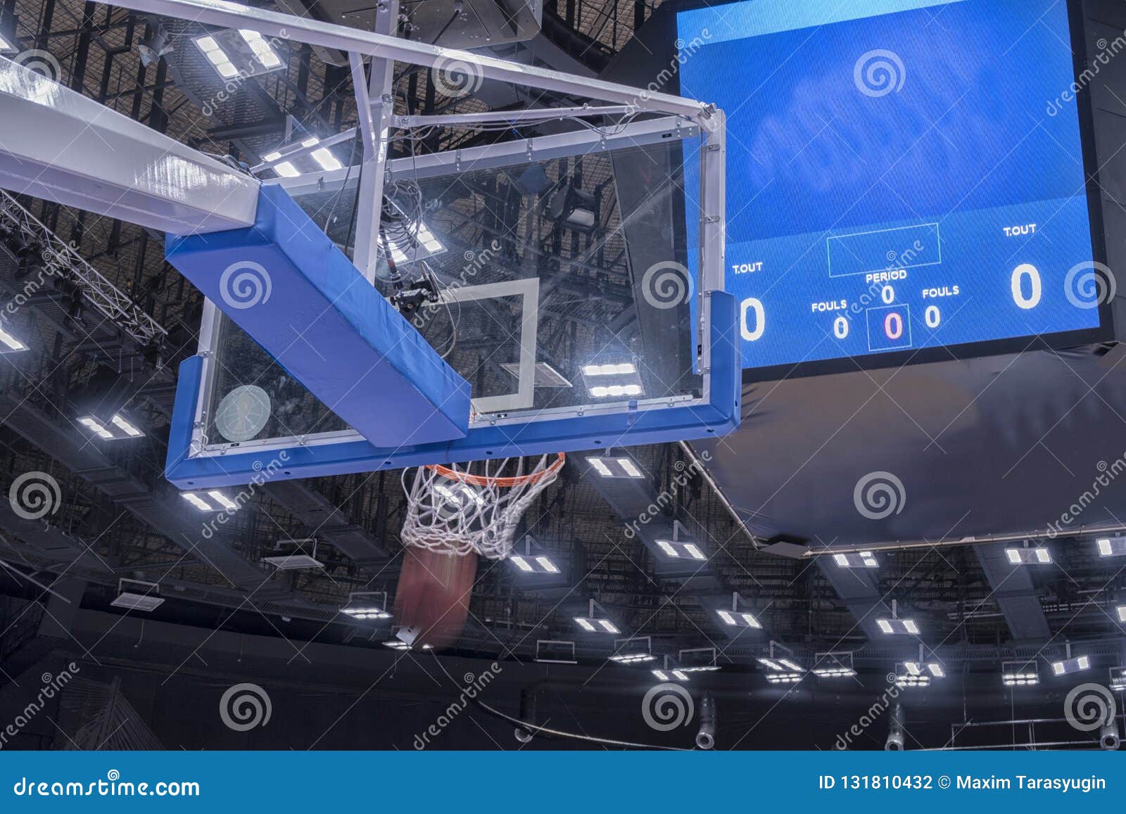 Basketball Hoop in a Professional Basketball Arena. Stock Photo - Image ...