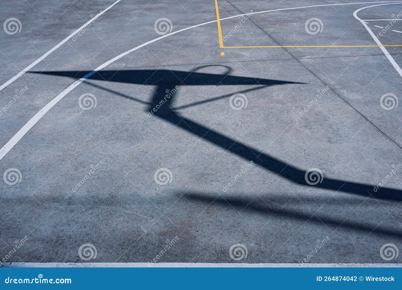 Basketball Hoop Shadow on the Asphalt Stock Photo - Image of activity ...