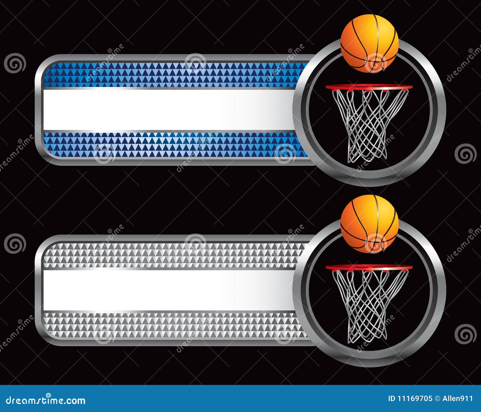 Basketball and Hoop on Specialized Banners Stock Vector - Illustration ...