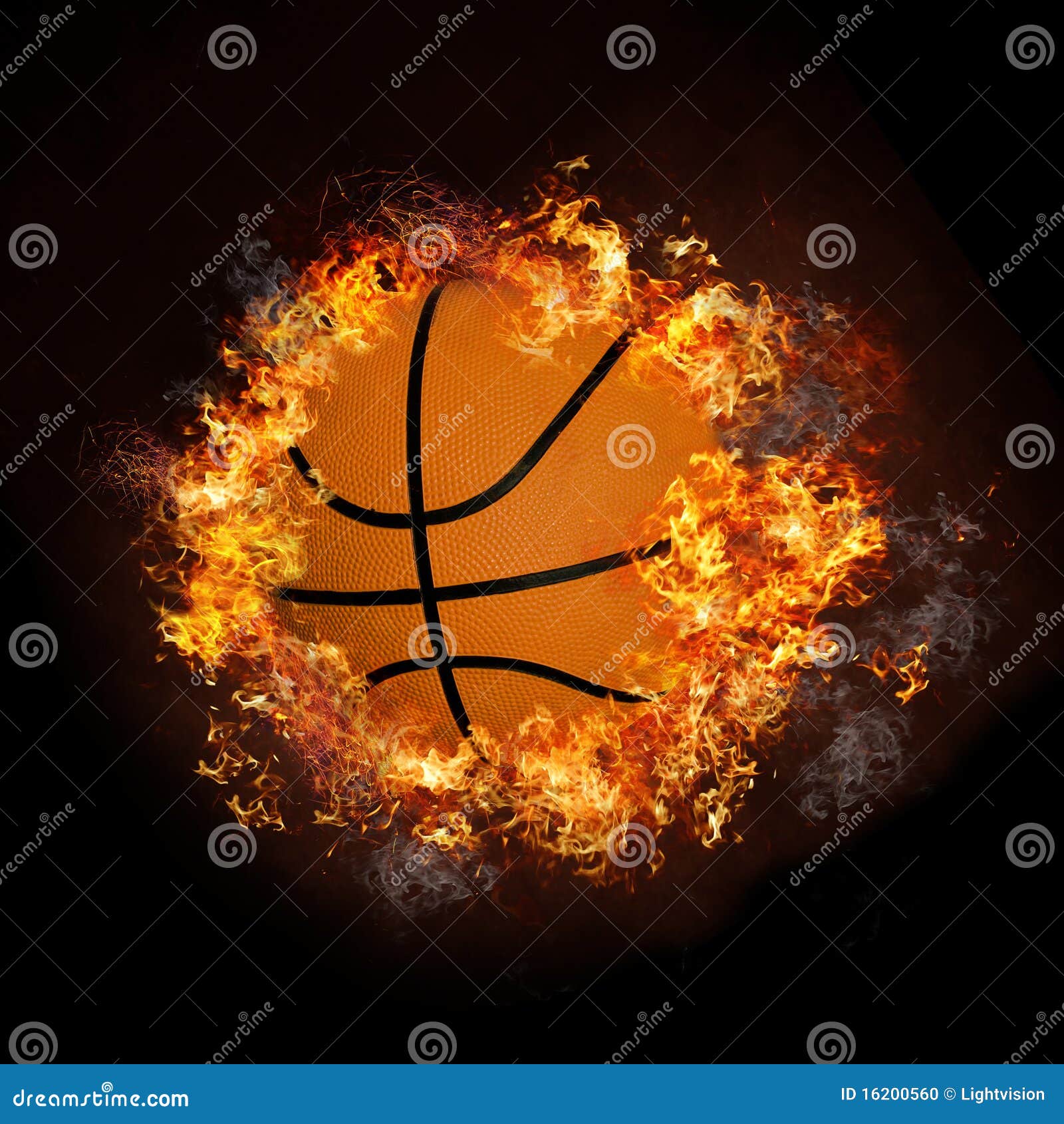Basketball on Hot Fire Smoke Stock Photo - Image of hoop, black: 16200560