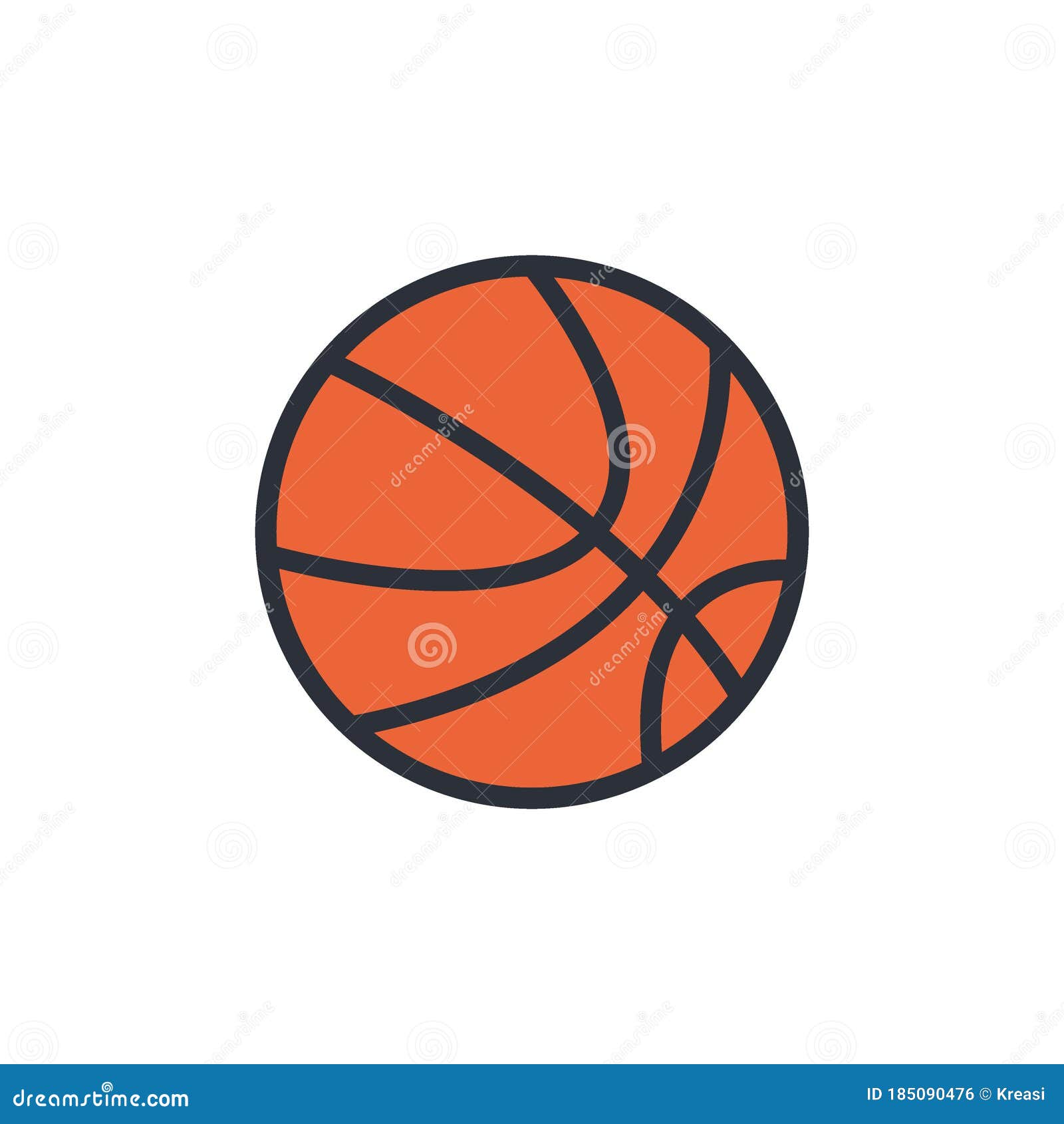 Basketball Icon Flat Vector Illustration Stock Vector - Illustration of ...