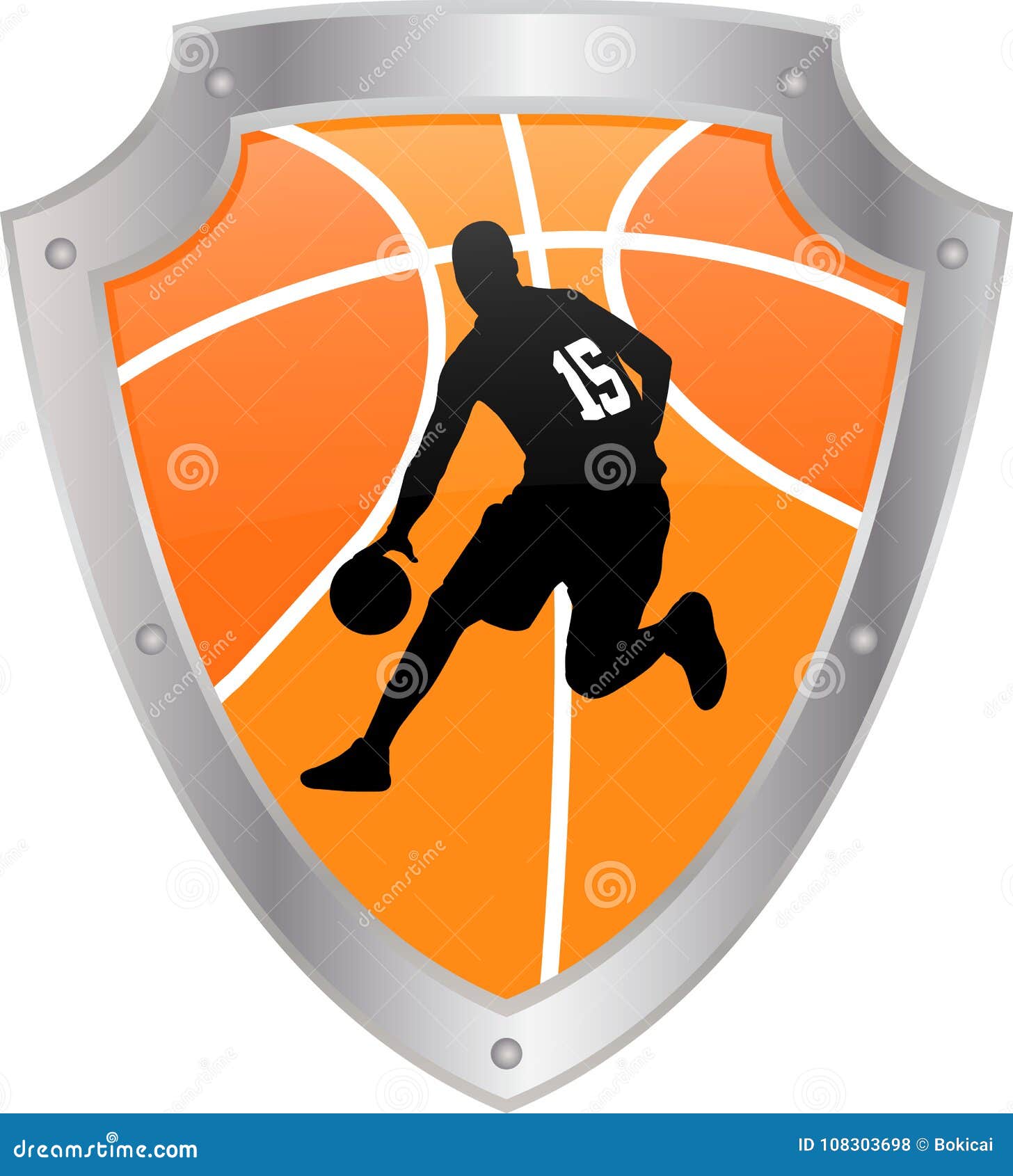 Basketball icon shield stock vector. Illustration of hoop - 108303698