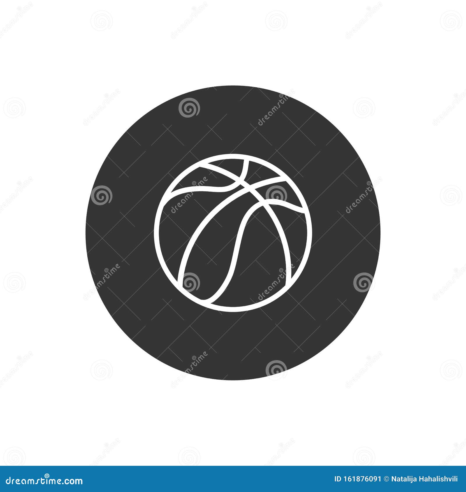 Basketball Icon on White. Vector Illustration Flat Style Stock Vector ...