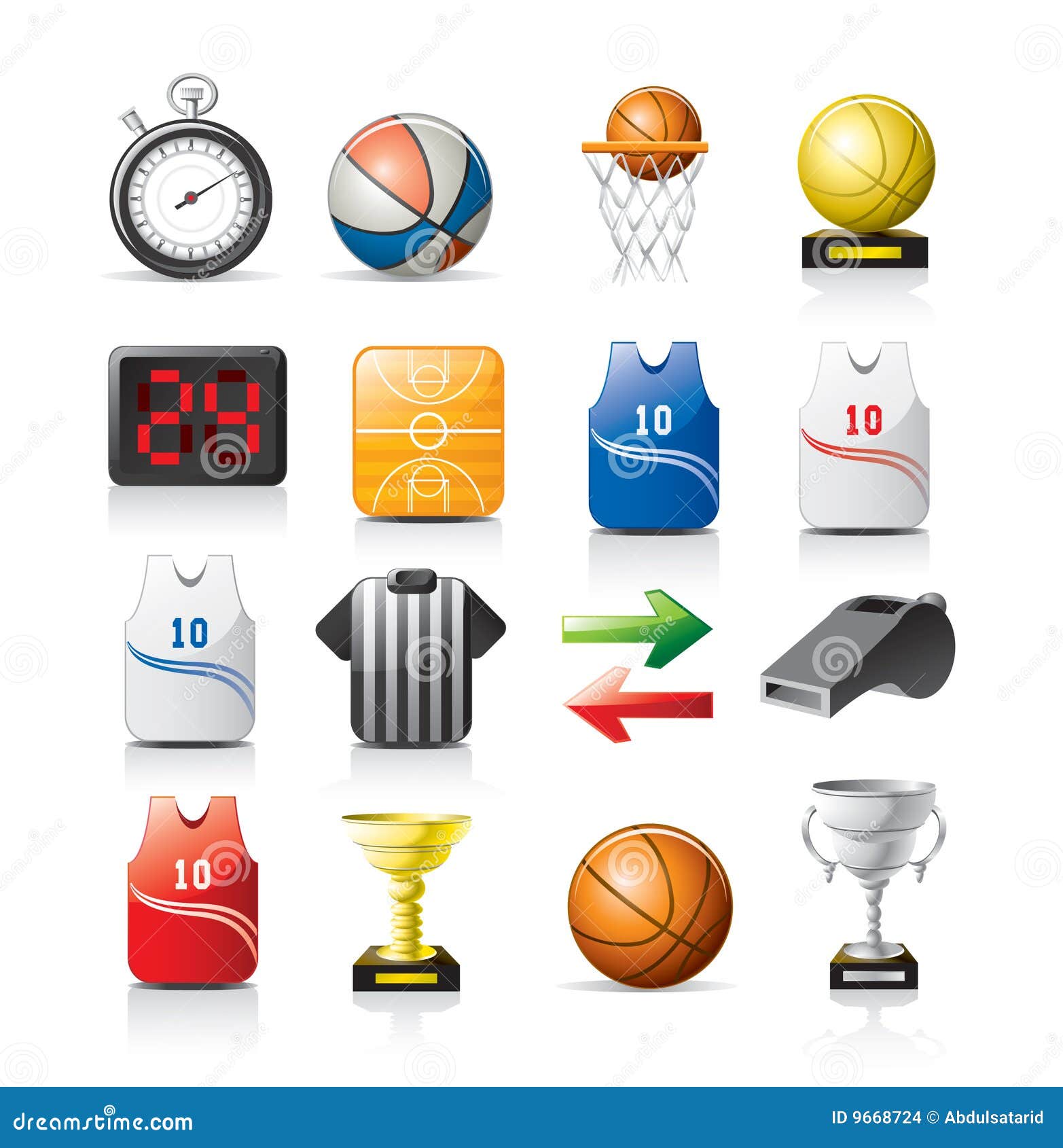 Basketball icons stock vector. Illustration of competition - 9668724