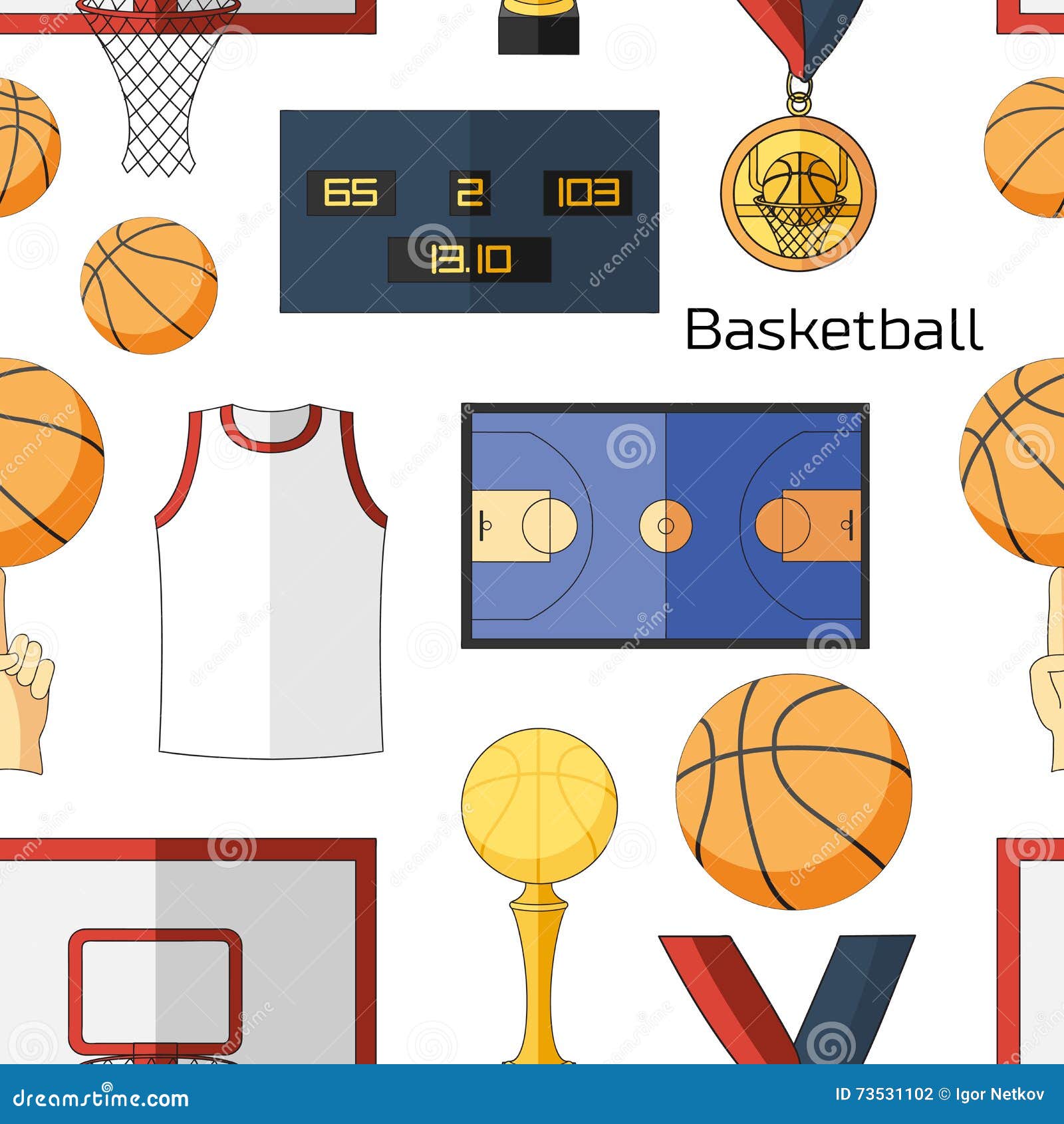 Basketball icons pattern stock vector. Illustration of ball - 73531102