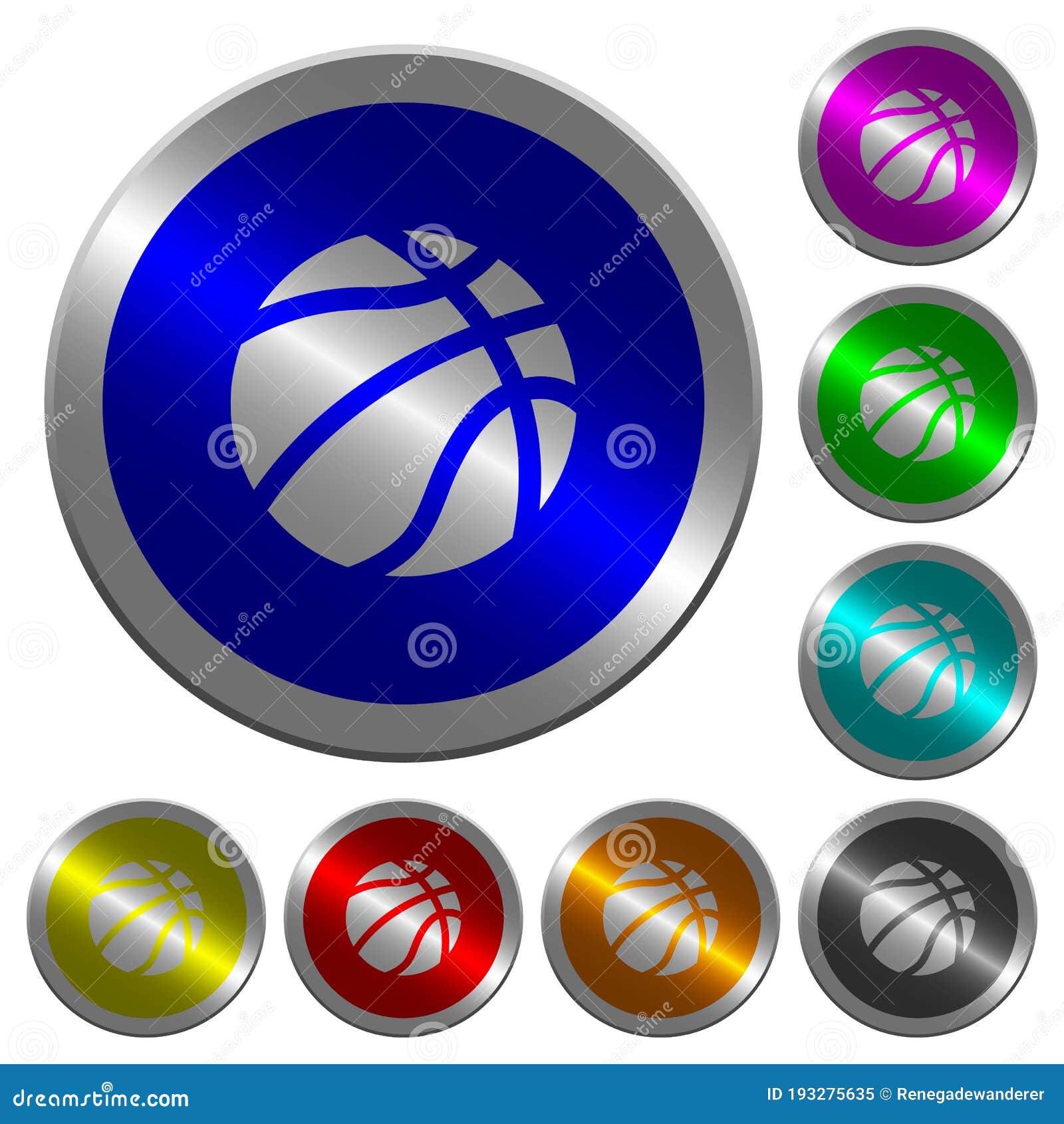 Basketball Luminous Coin-like Round Color Buttons Stock Vector ... Basketball Luminous Coin-like Round Color Buttons Stock Vector ...