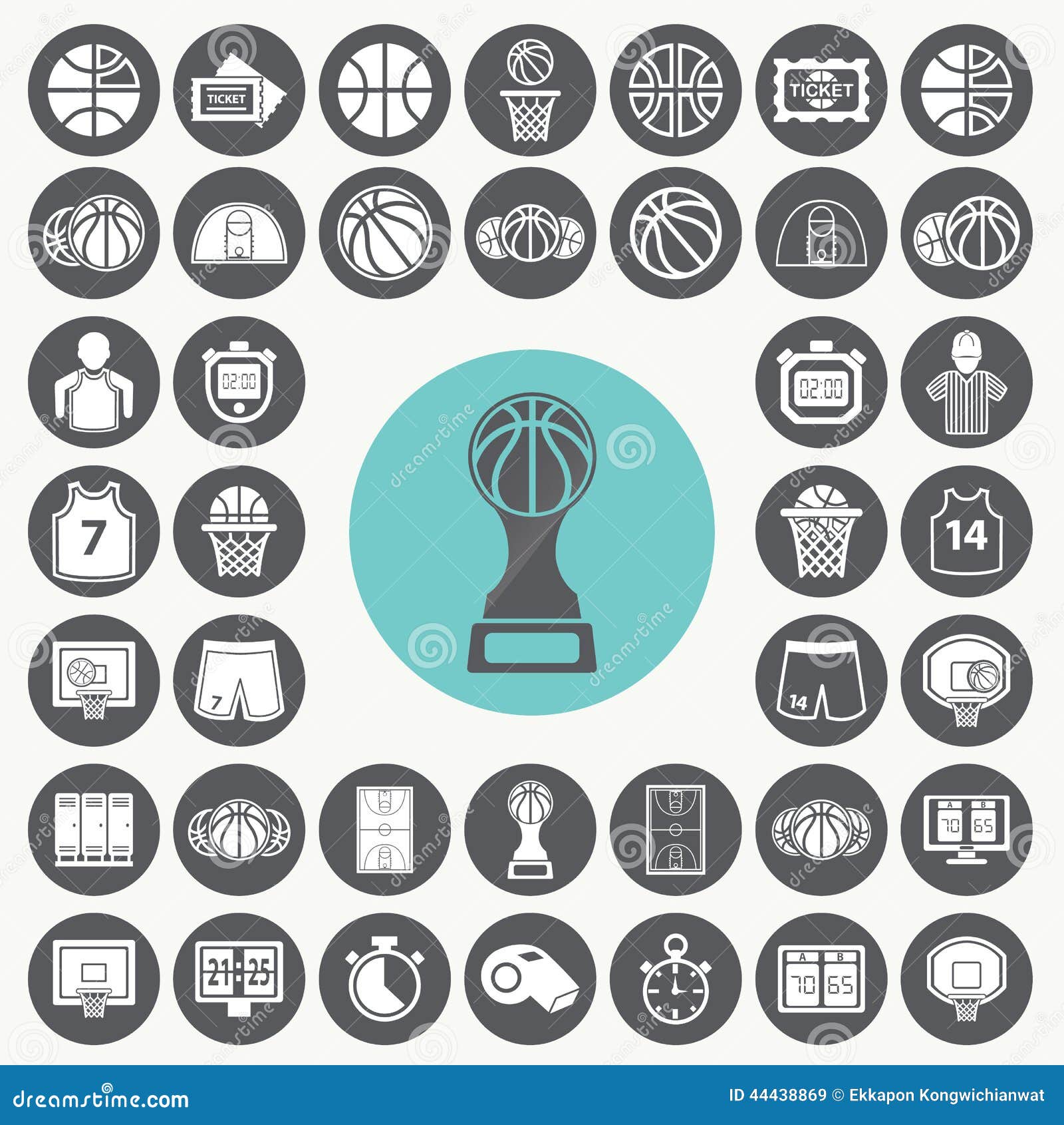 Basketball icons set. stock illustration. Illustration of classic ...