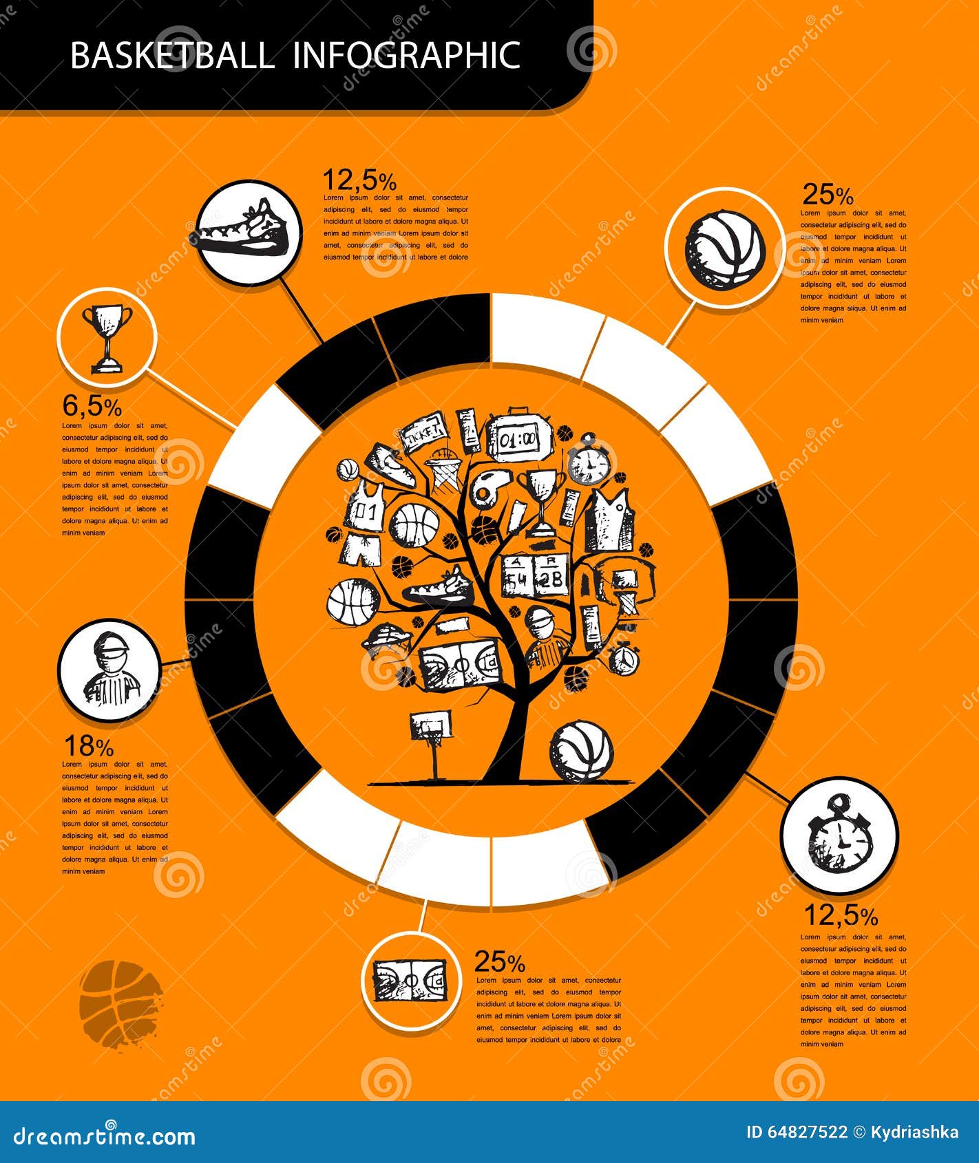 Basketball Infographic for Your Design Stock Vector - Illustration of ...