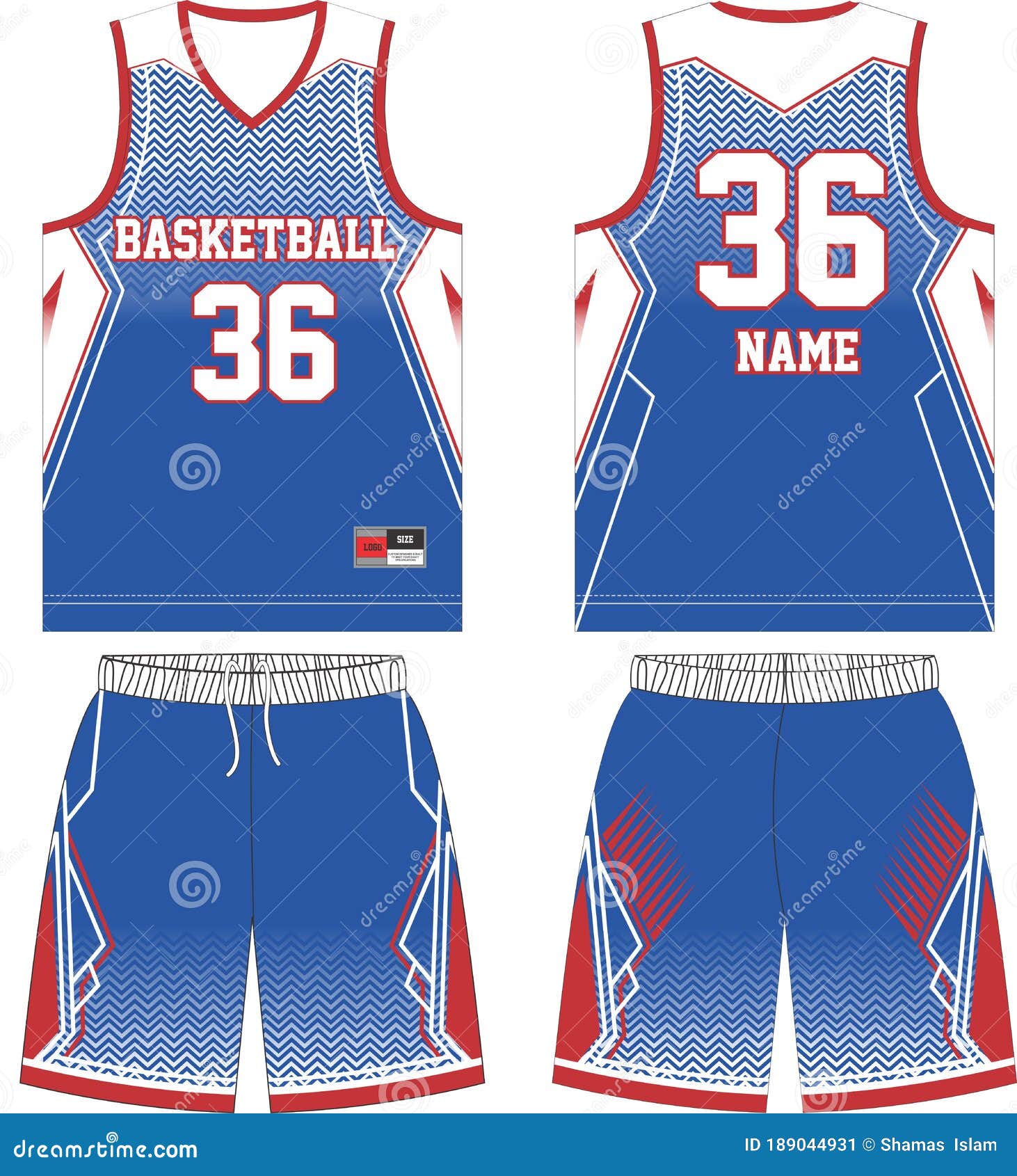 Basketball Jersey Set Template Collection Illustration Stock Vector ...