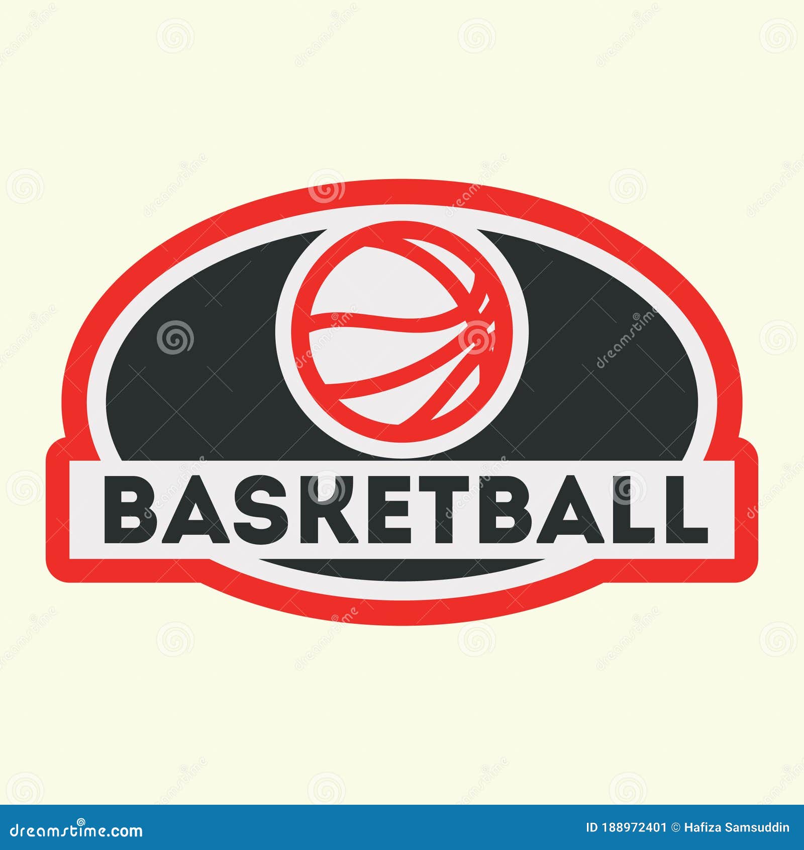 Basketball Label. Vector Illustration Decorative Design Stock Vector ...