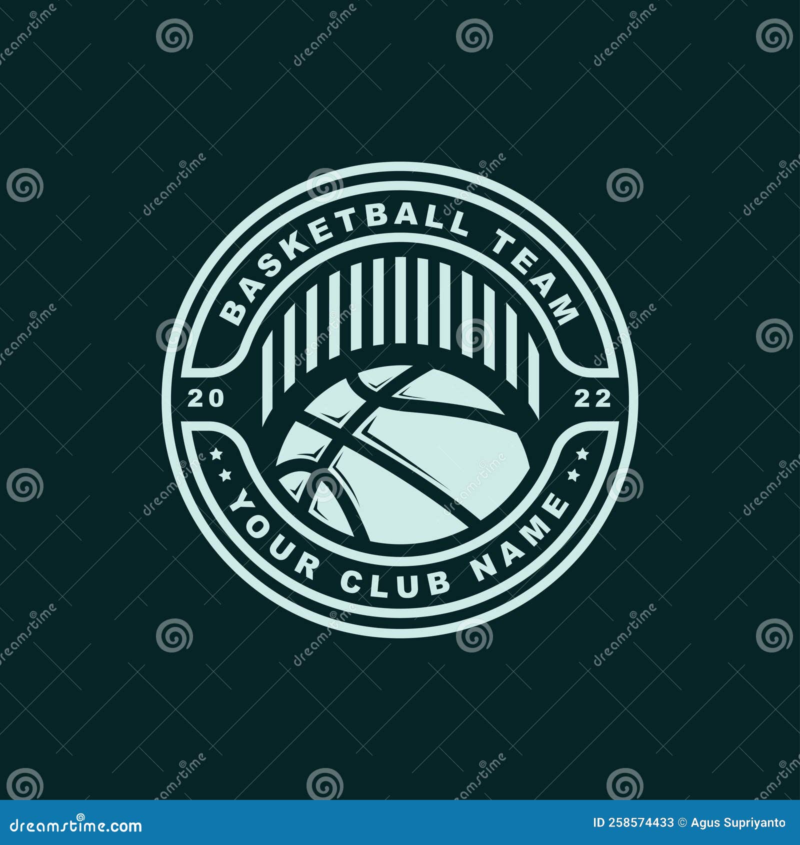 Basketball Logo Design Template Simple Style Design Vector Stock ...