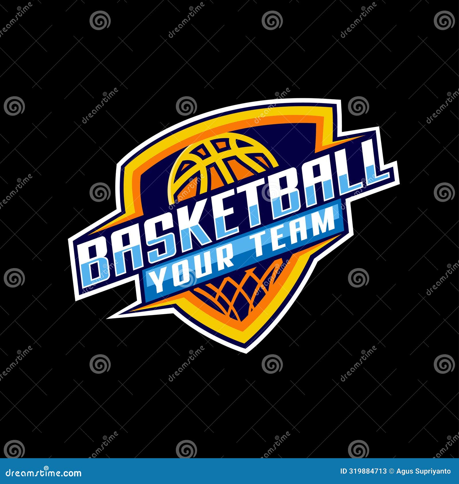 Basketball Logo Design Template Simple Style Design Stock Illustration ...