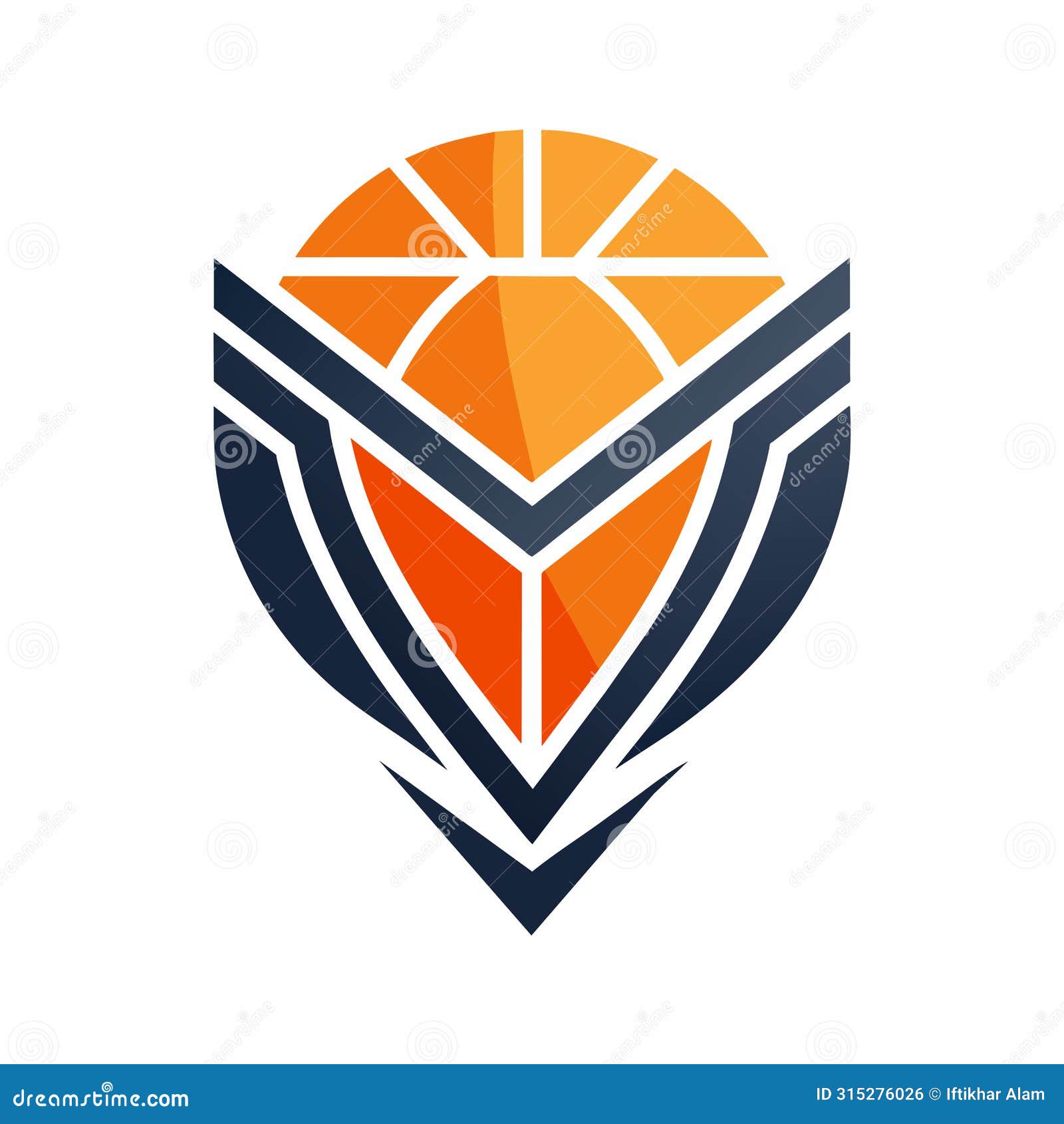 A Basketball Logo Featuring a Basketball Inside of it, a Geometric ...
